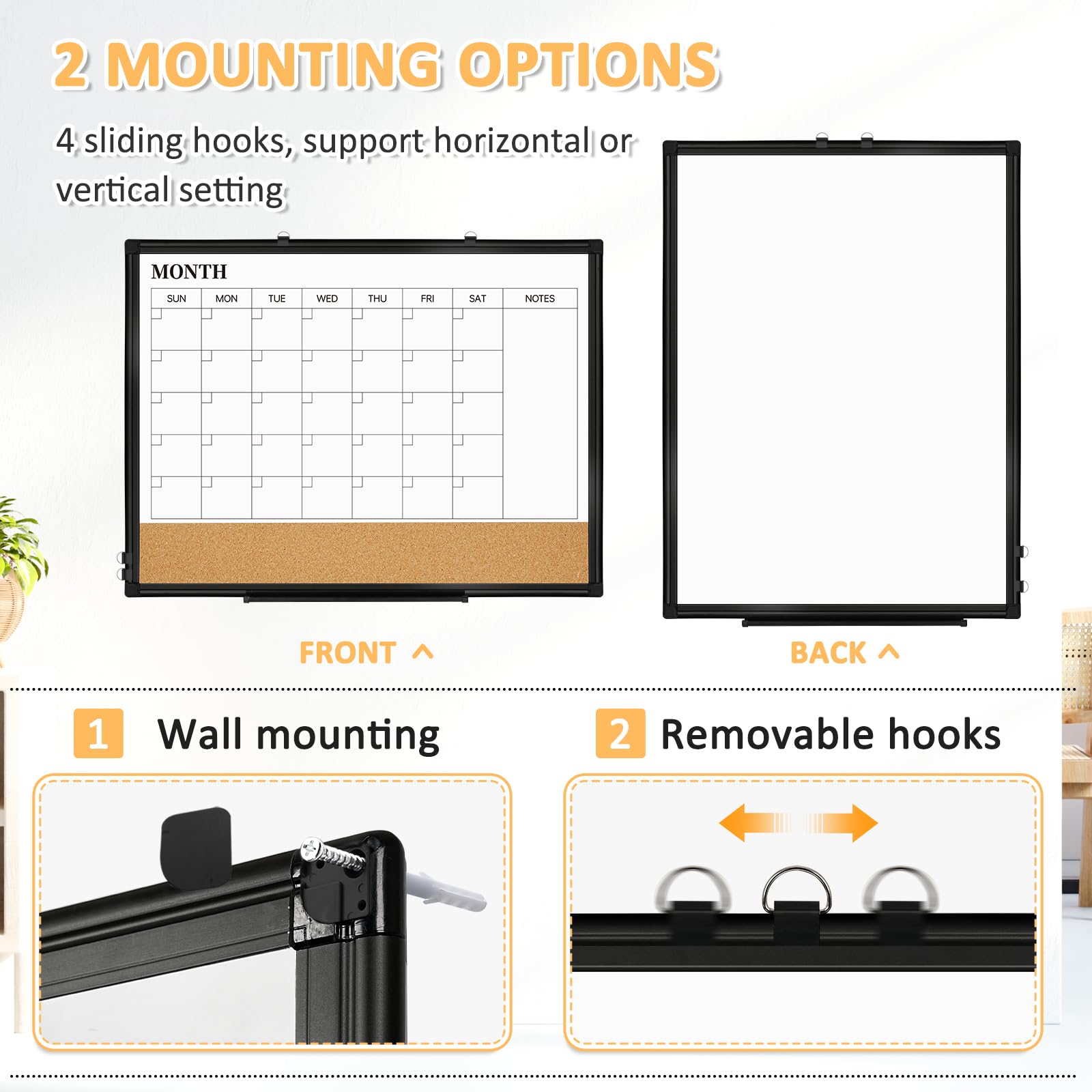 Snapklik.com : QUEENLINK Dry Erase Calendar Board For Wall, 24"x18 ...