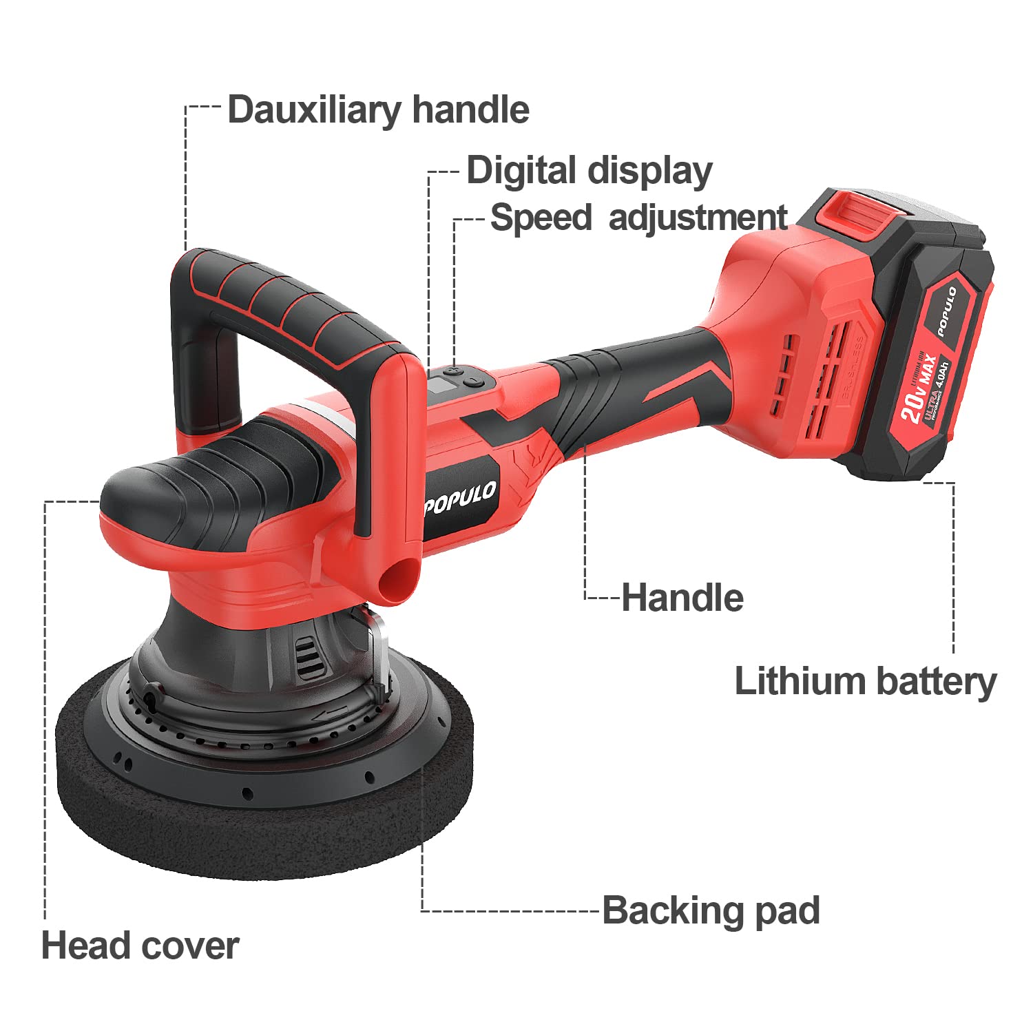 Snapklik.com : POPULO 20V Cordless Polisher Kit