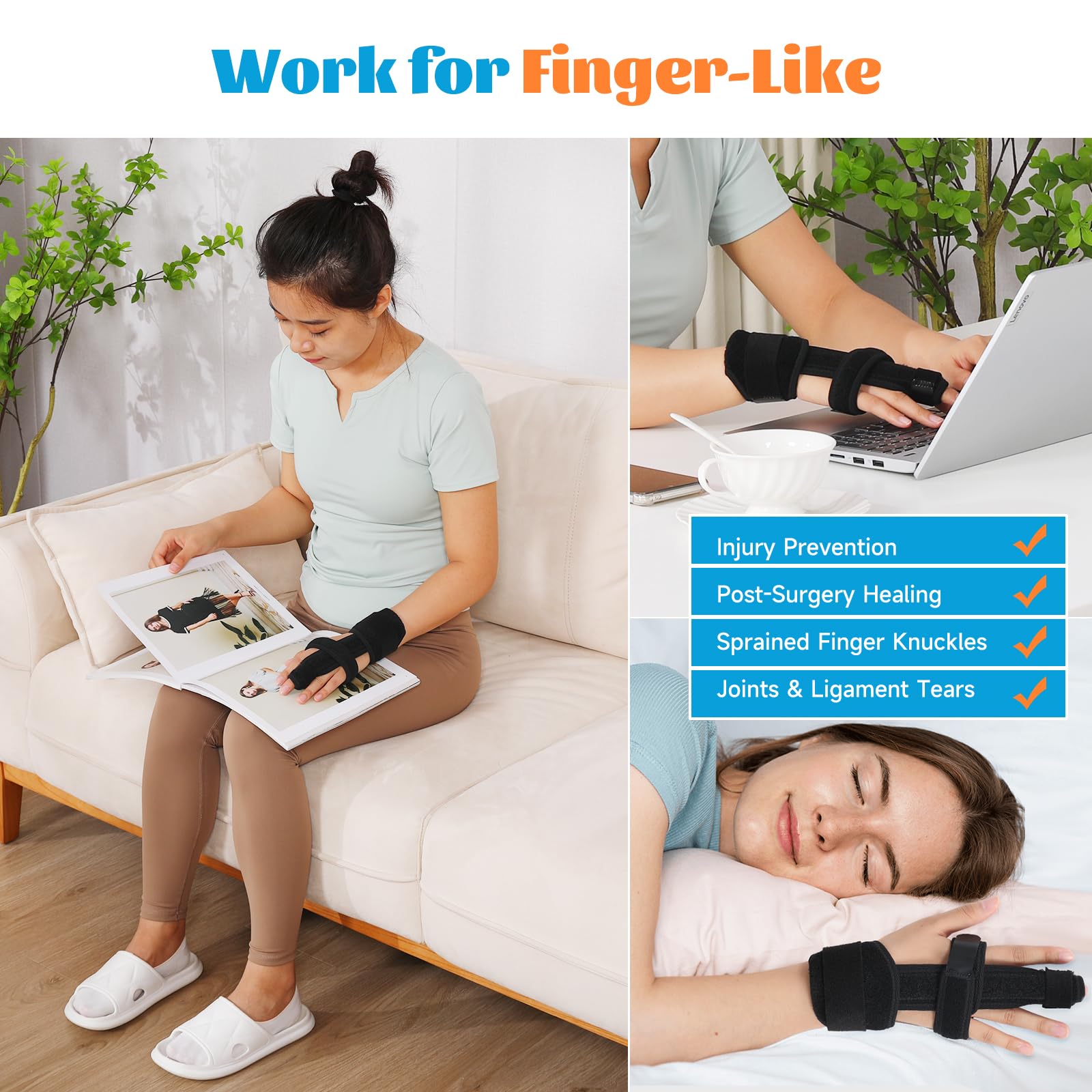 Snapklik.com : Full Trigger Finger Splint, Reversible Middle Finger ...