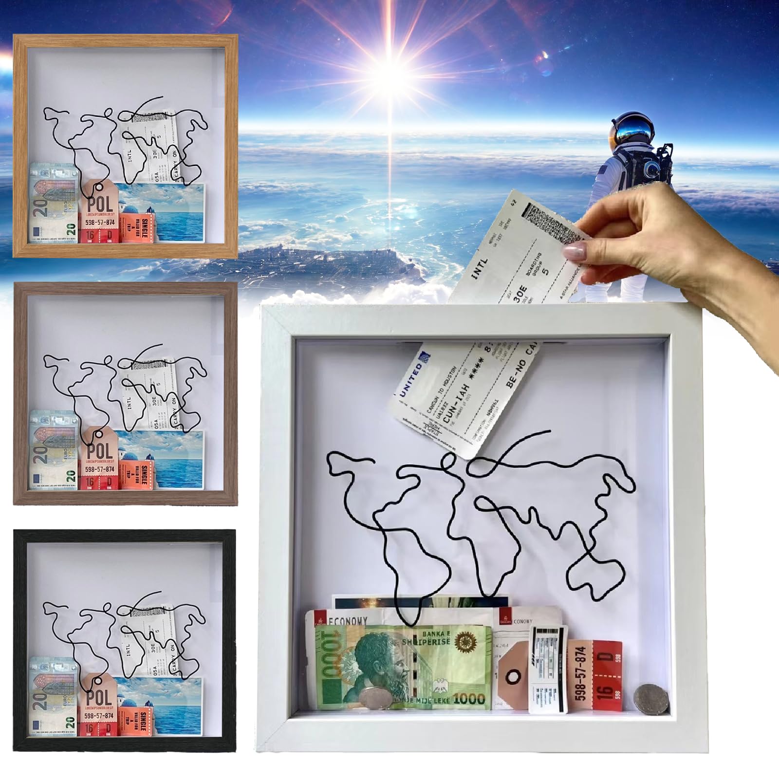 Amazon.com - Adventure Archive Box, Travel Shadow Box with Slot, Memory ...