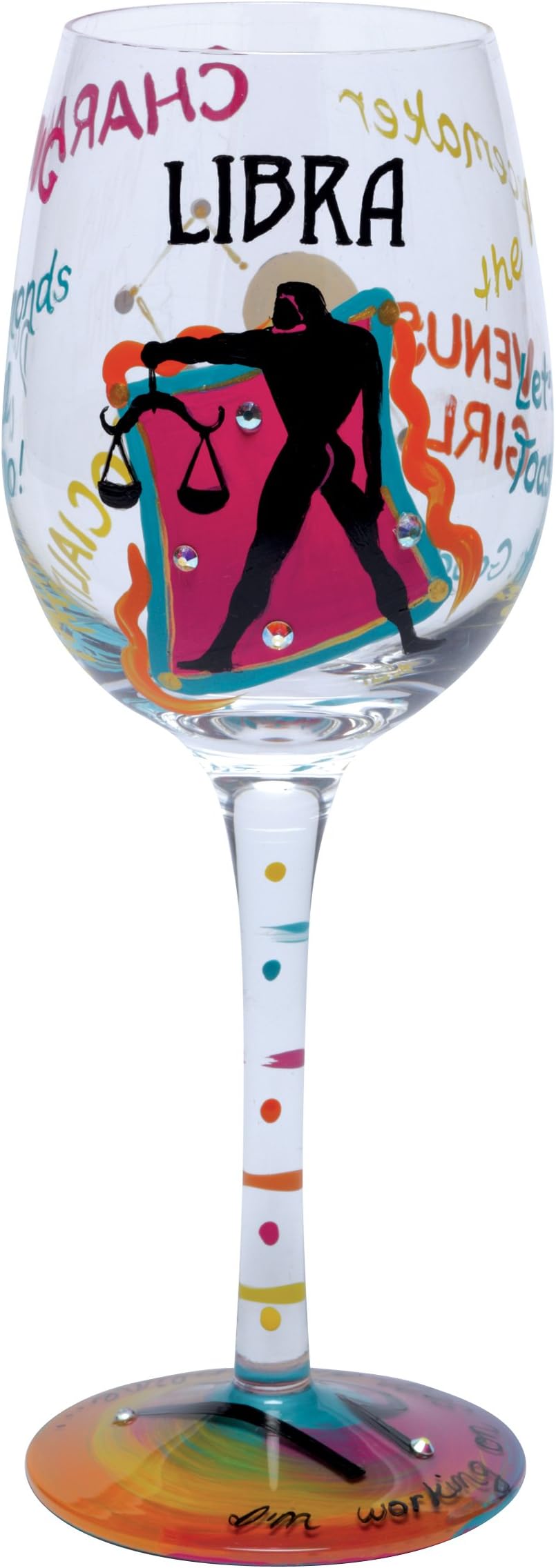 Amazon.com | Lolita Love My Sign, Libra Wine Glass: Wine Glasses