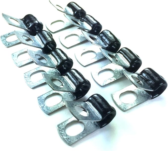 Amazon.com: The Stop Shop 1/4" Brake Line Clip Set. Steel with Rubber ...
