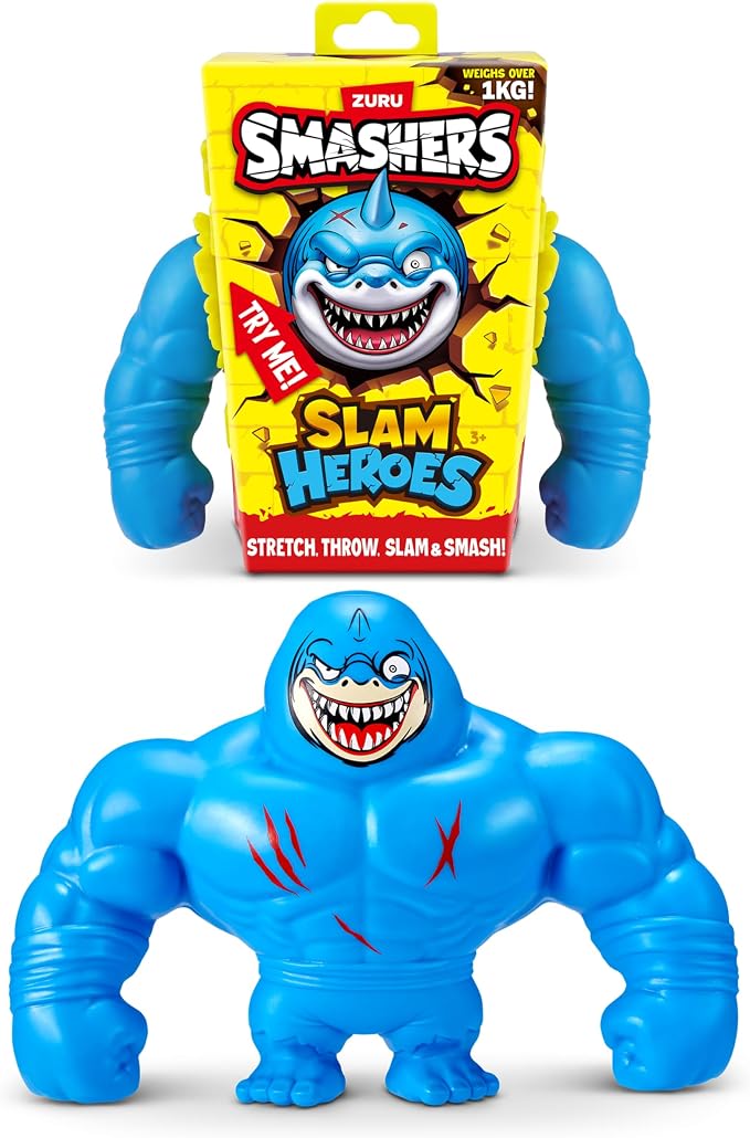 Amazon.com: Smashers SLAM Heroes by ZURU, Shark Stretchable Toy for ...