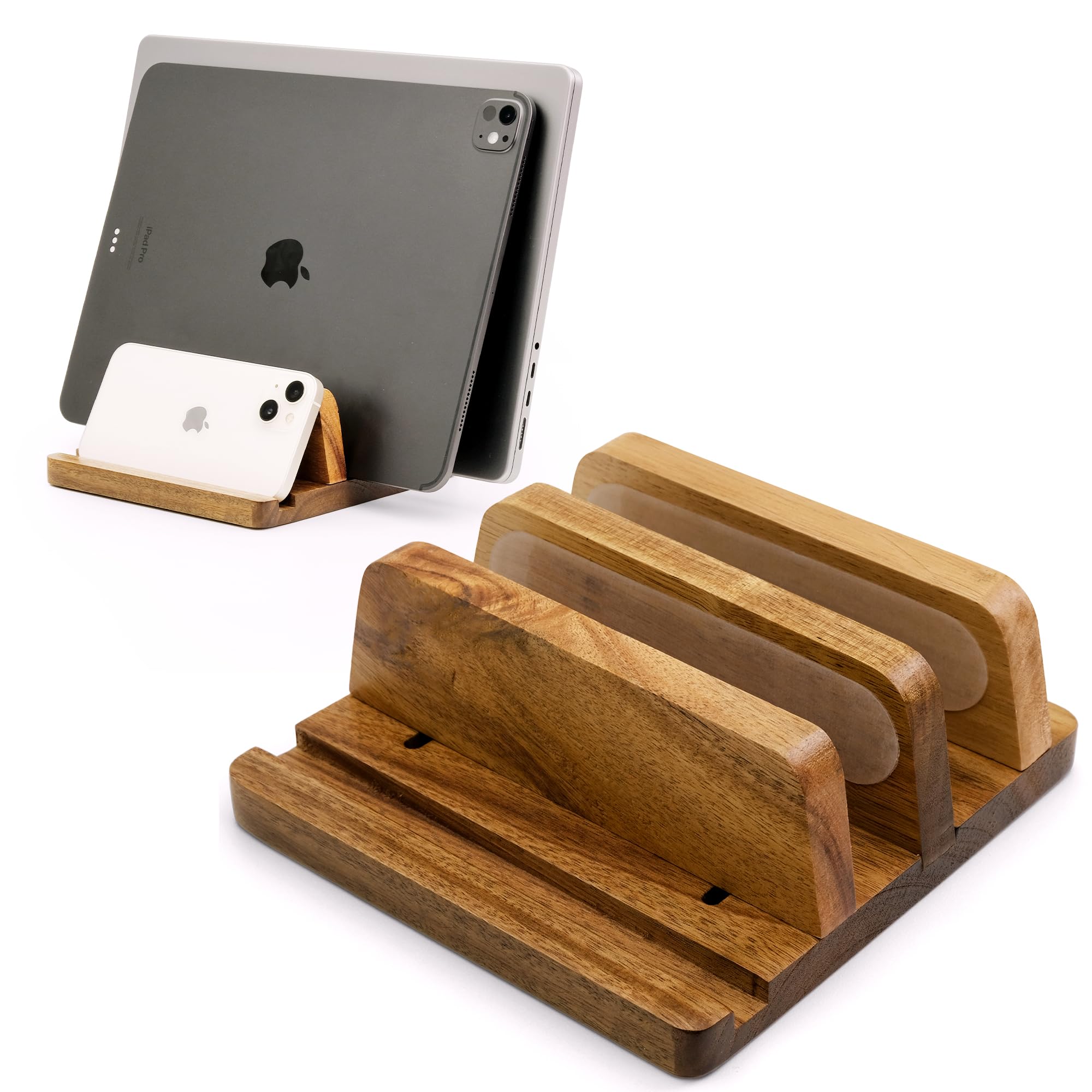 Snapklik.com : ROCDEER Acacia Wood Vertical Laptop Stand - Adjustable ...