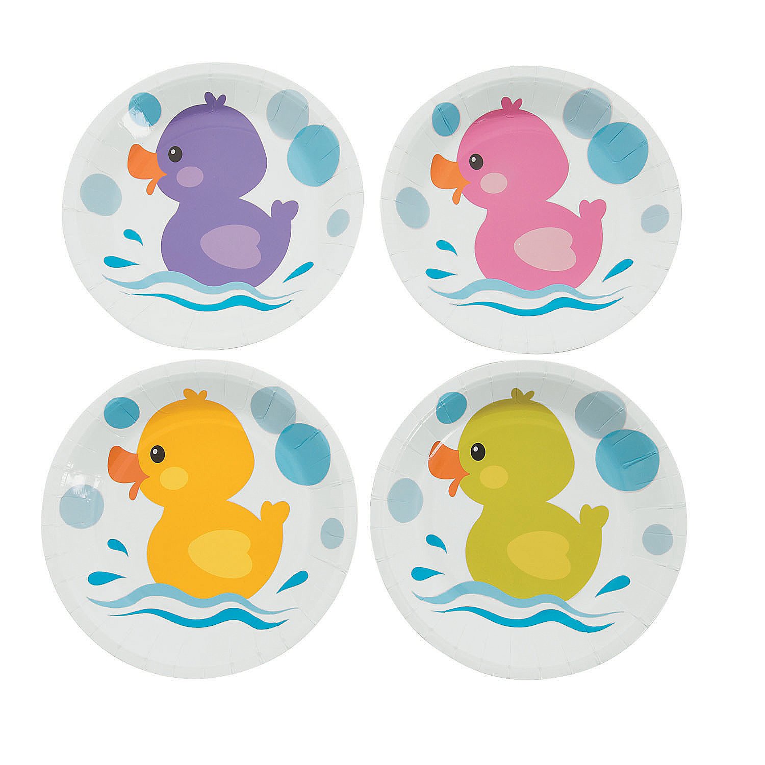 Amazon.com: Fun Express Rubber Ducky Paper Dessert Plates - Duck Themed ...