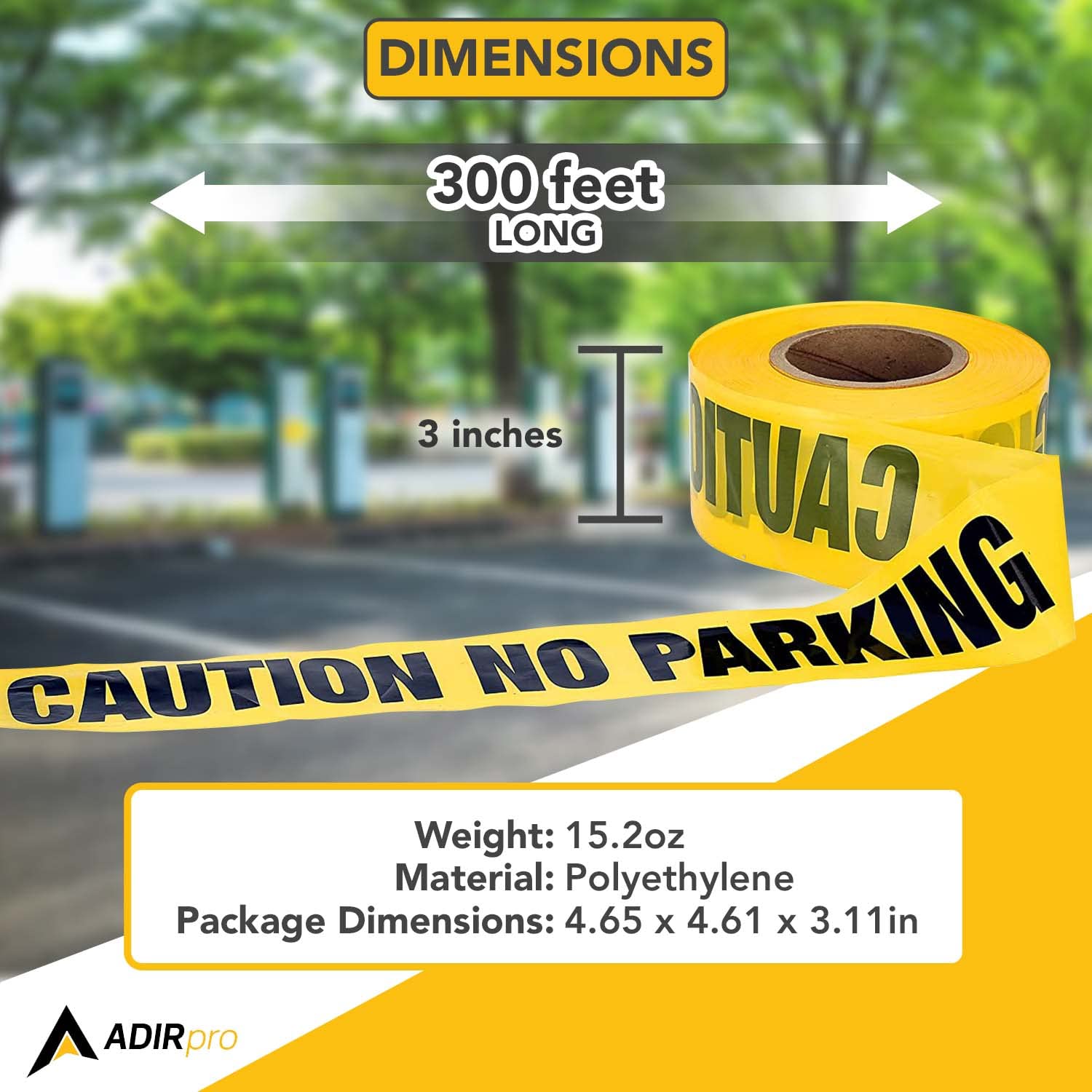 Snapklik.com : AdirPro Adir No Parking Caution Tape Roll, 300 Feet ...