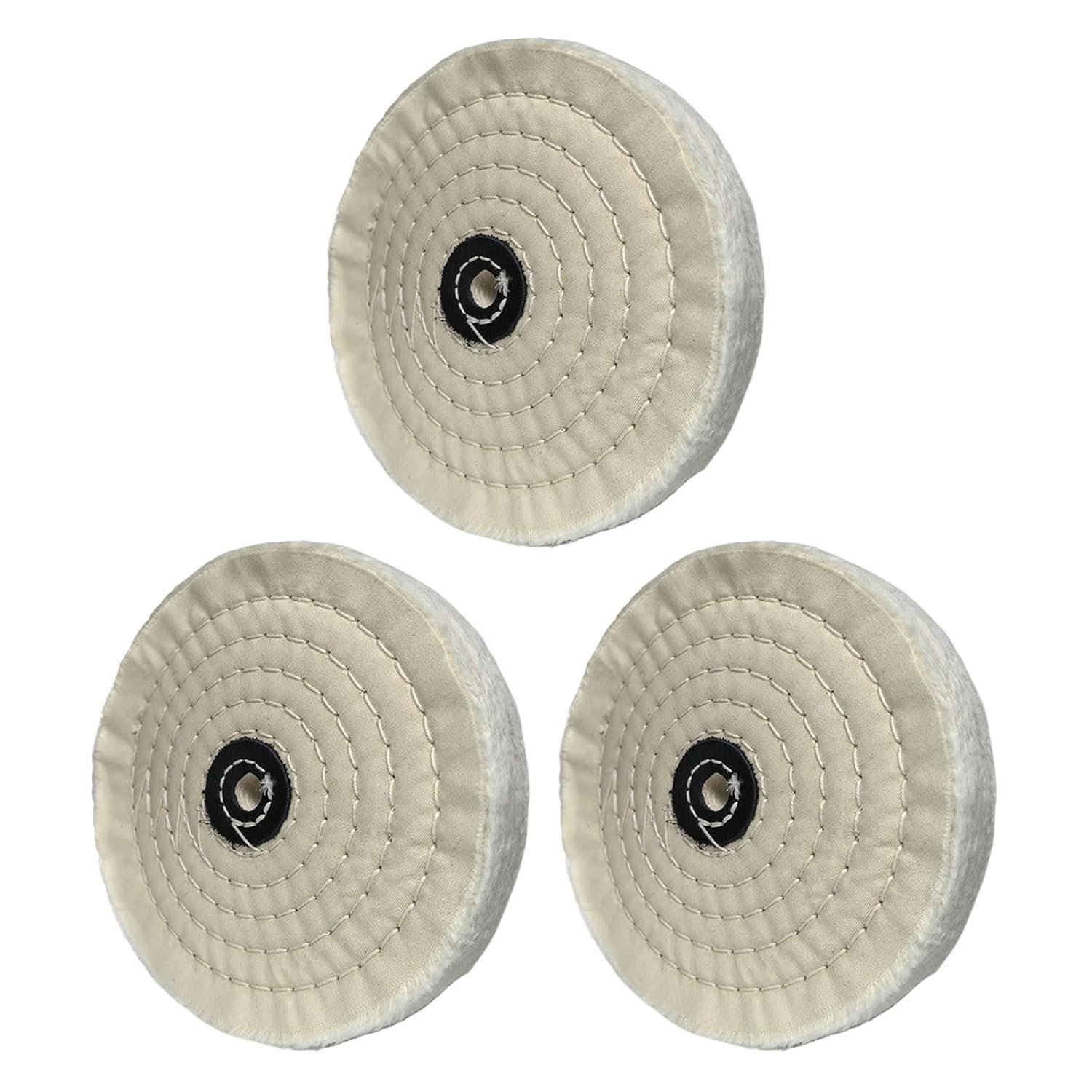 Extra Thick (60 Ply) 6 Inch White & Yellow Buffing Polishing Wheels for ...