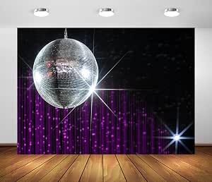 Amazon.com : Loccor 5x4ft Fabric Disco Party Backdrop Silver Disco Ball ...