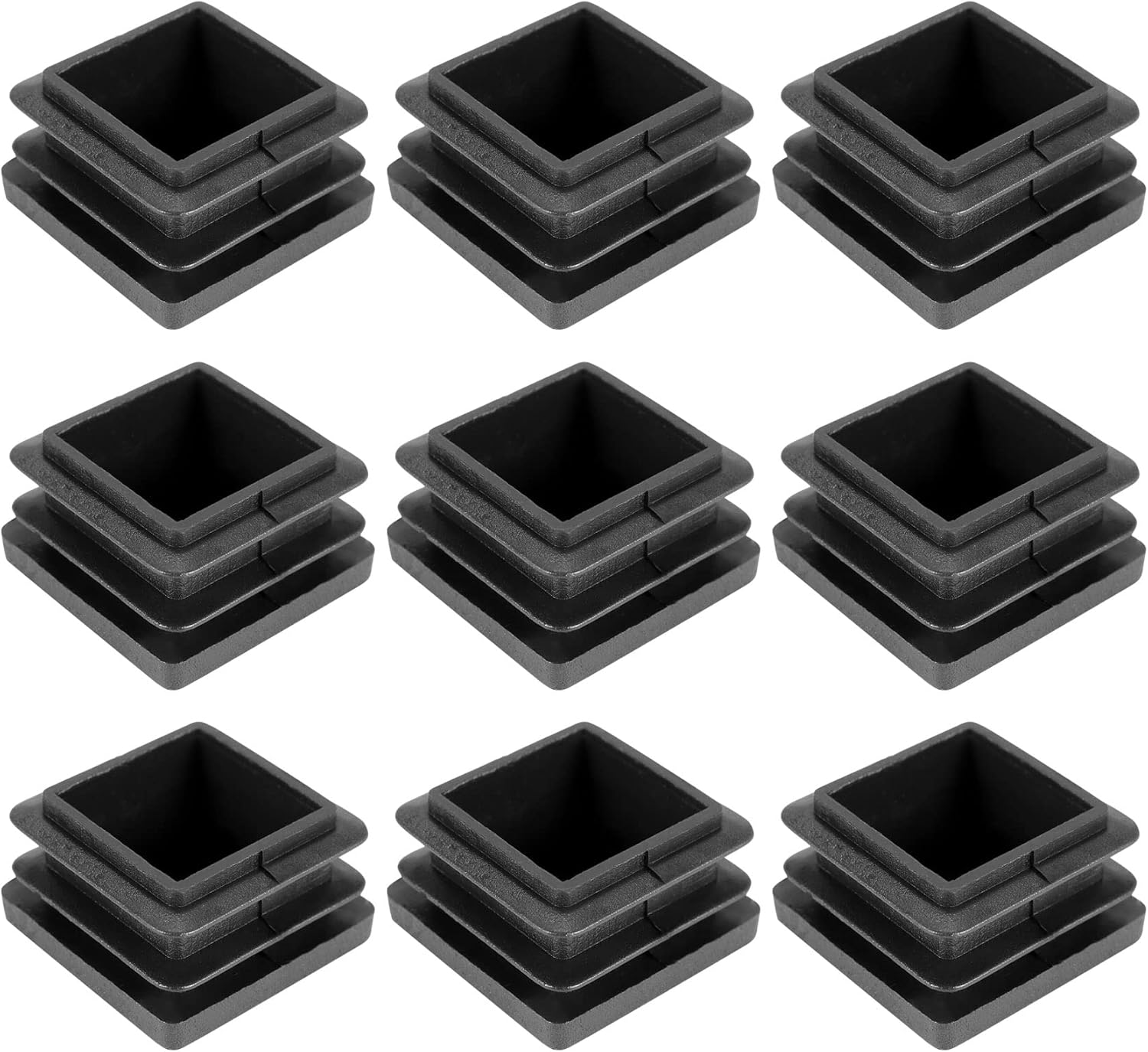 Amazon.com: ALOEU 200Pcs 1 Inch Square Tube End Cap Plastic Plugs Tube ...