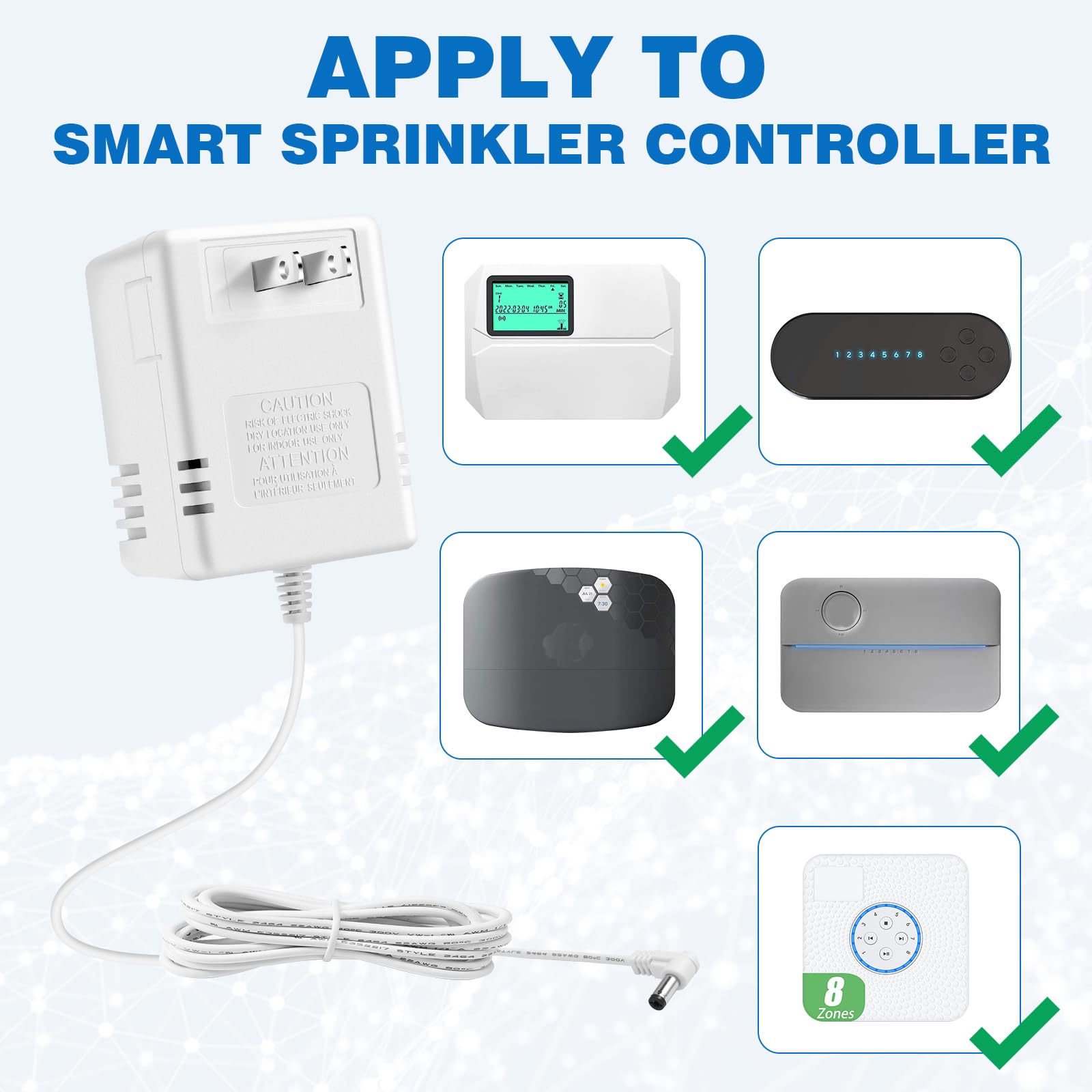Snapklik.com : 24 Volt AC 1000mA Power Adapter For Smart Sprinkler ...