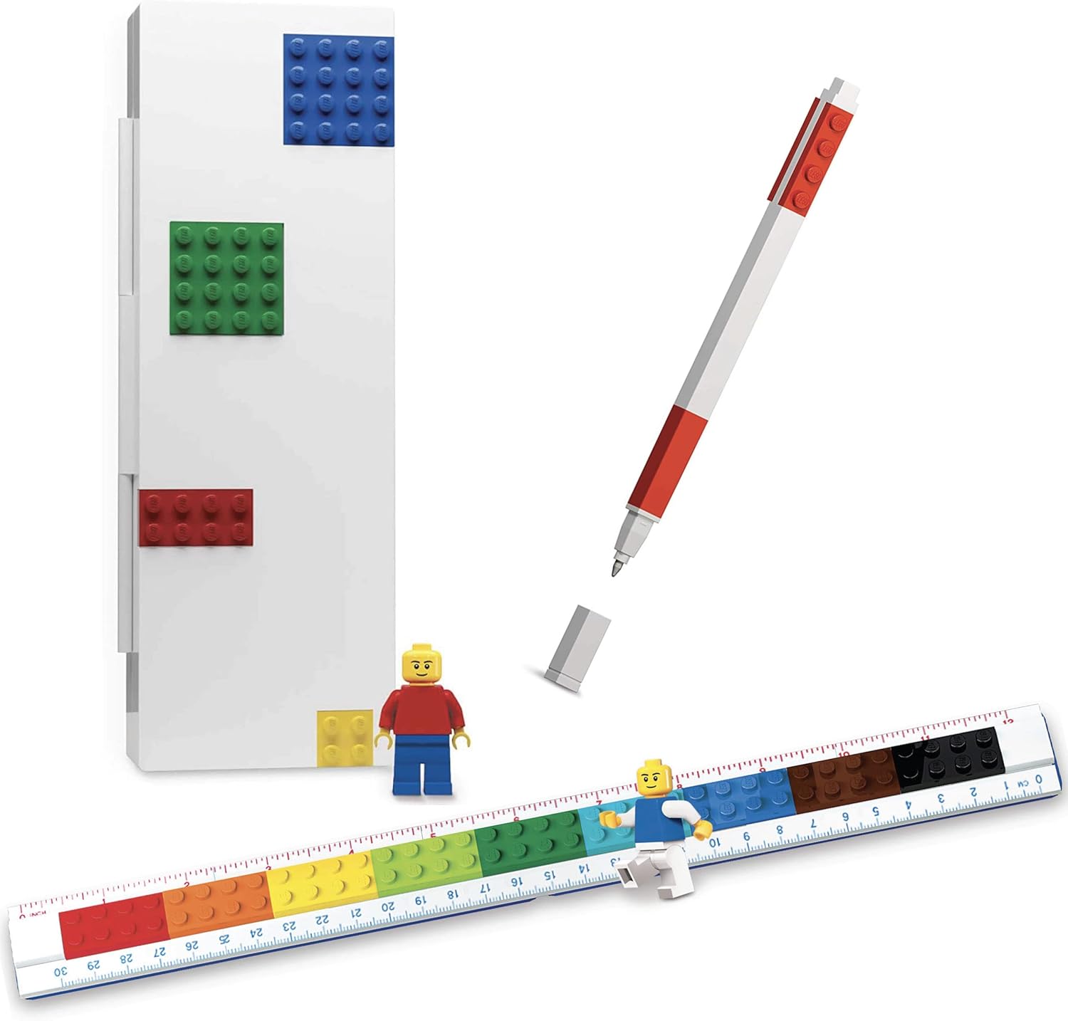 Amazon.com: Lego Buildable Ruler, Pencil Box and Gel Pen with ...