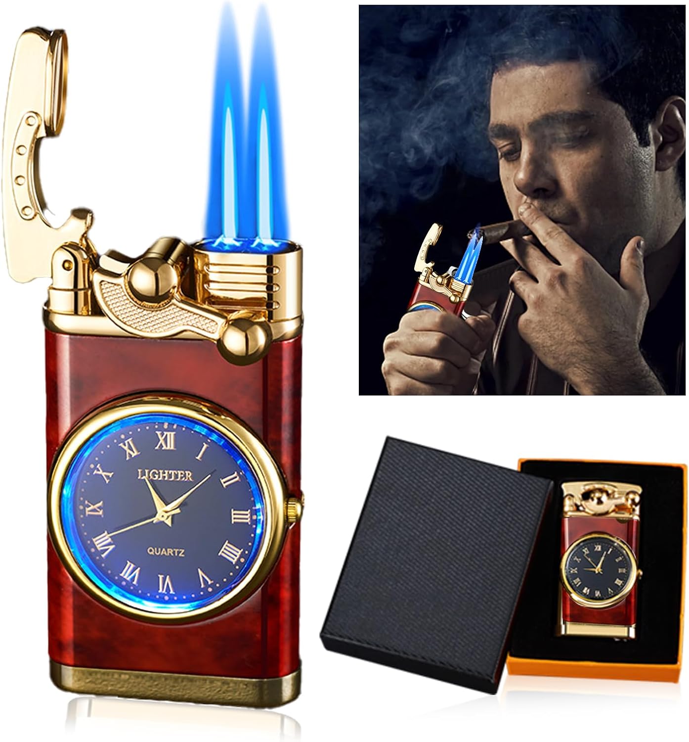 Inflatable Lighter Windproof Lighter Portable: Nizirioo Stick Lighter ...