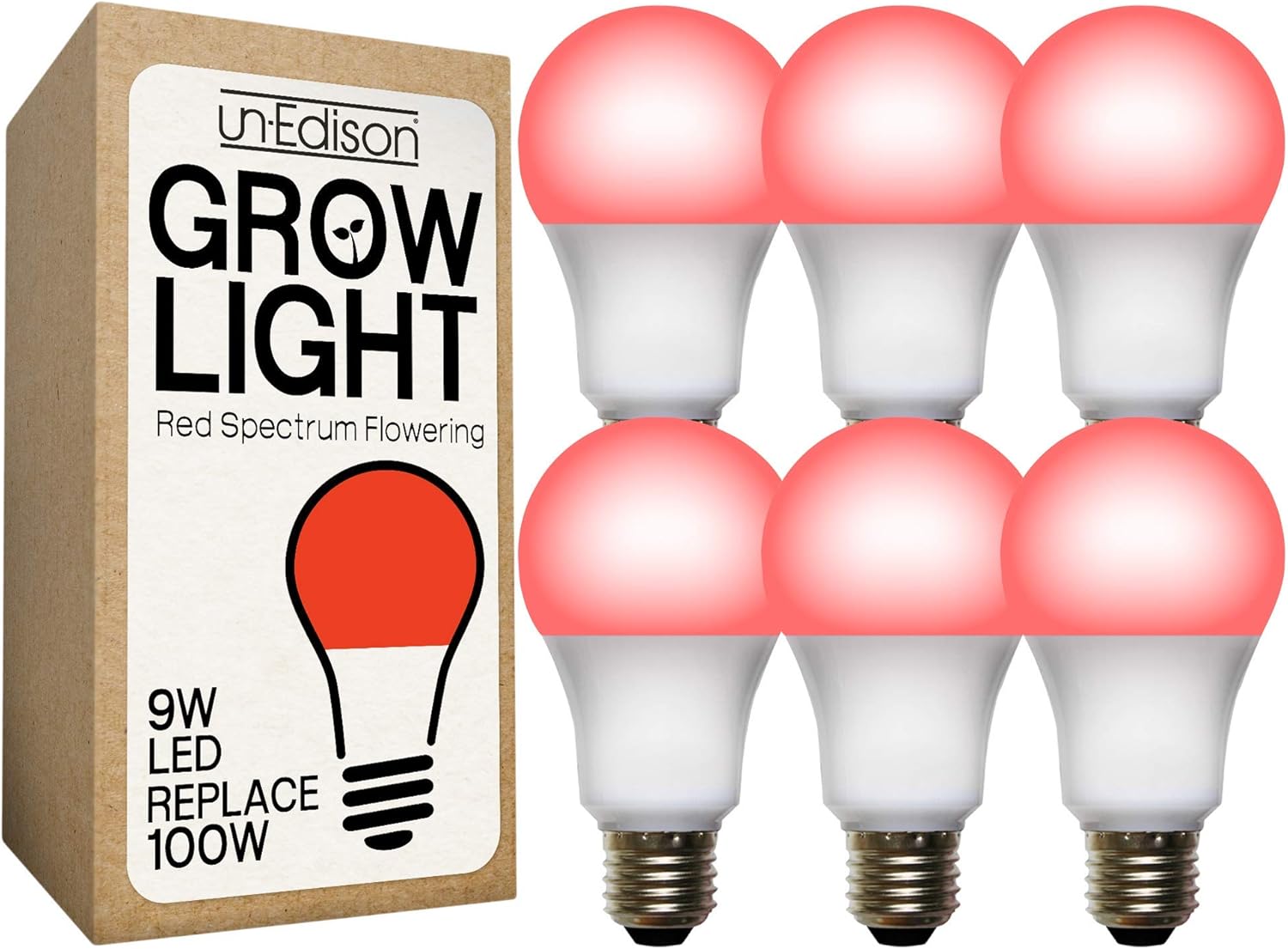 Amazon.com: Un-Edison LED Grow Light Bulb Red Spectrum Replaces up to ...