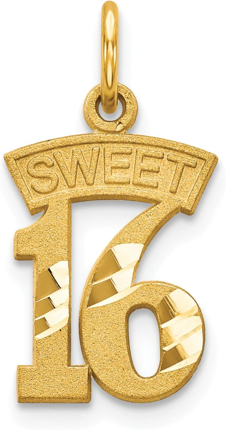 Amazon.com: 10K Gold Sweet 16 Charm Happy Birthday FindingKing: Bead ...