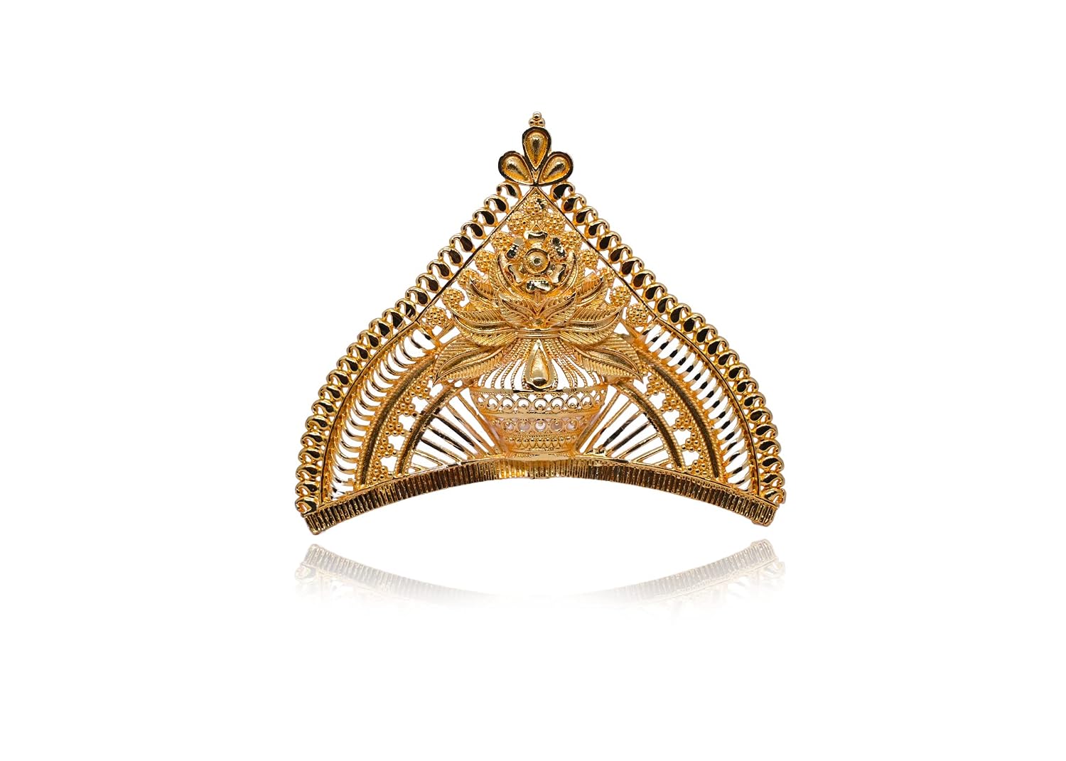 Buy Bengali Wedding Bridal Metal Mukut in Golden color for Woman in ...