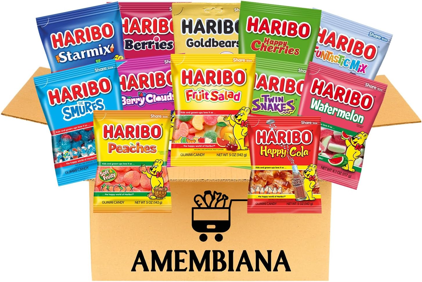 Amazon.com: Haribo Gummy Candy Variety Pack of 12 Flavors - Over 3 ...