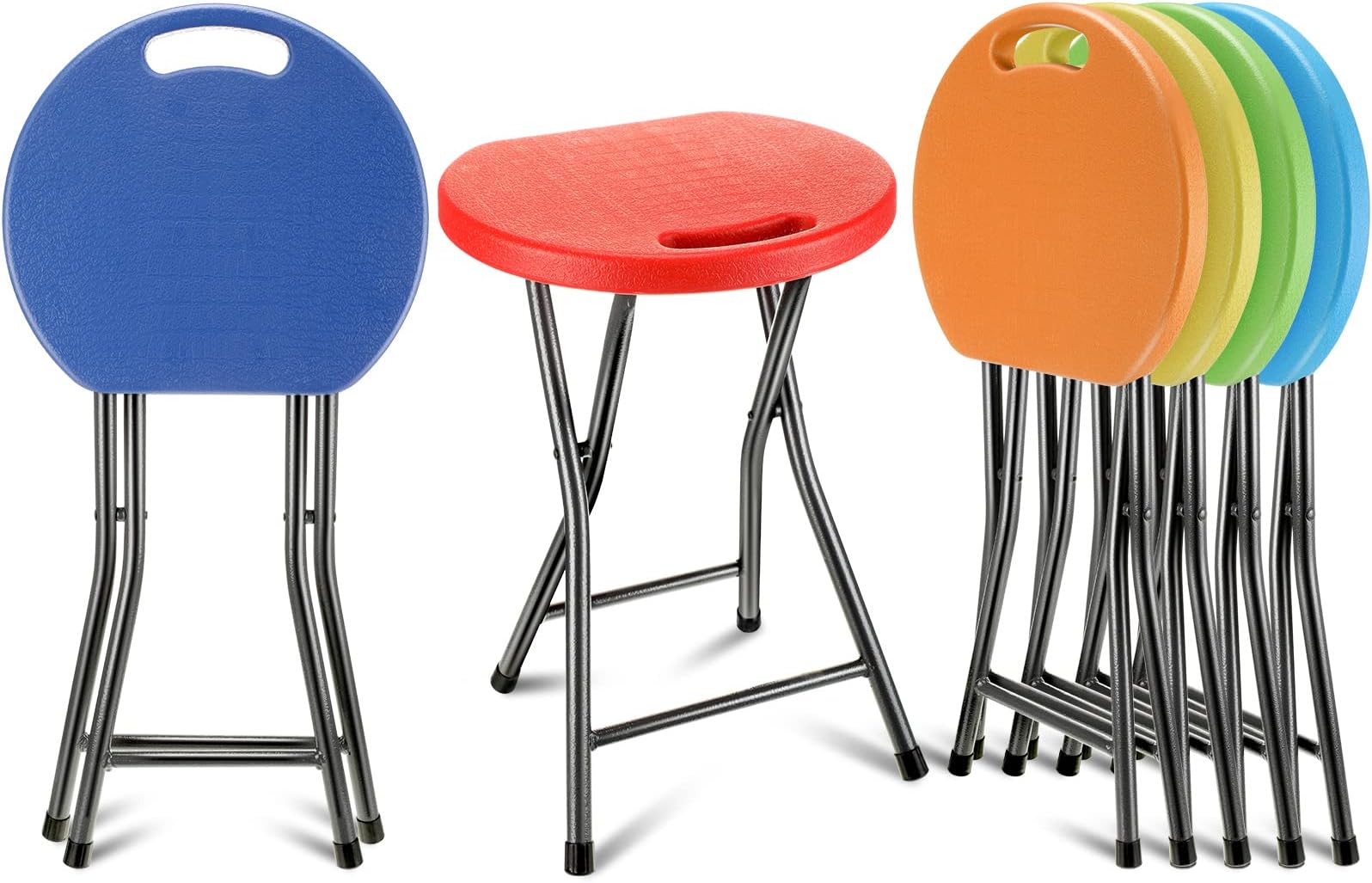 Amazon.com: Leinuosen Set of 6 Assorted Color Portable Folding Stools ...