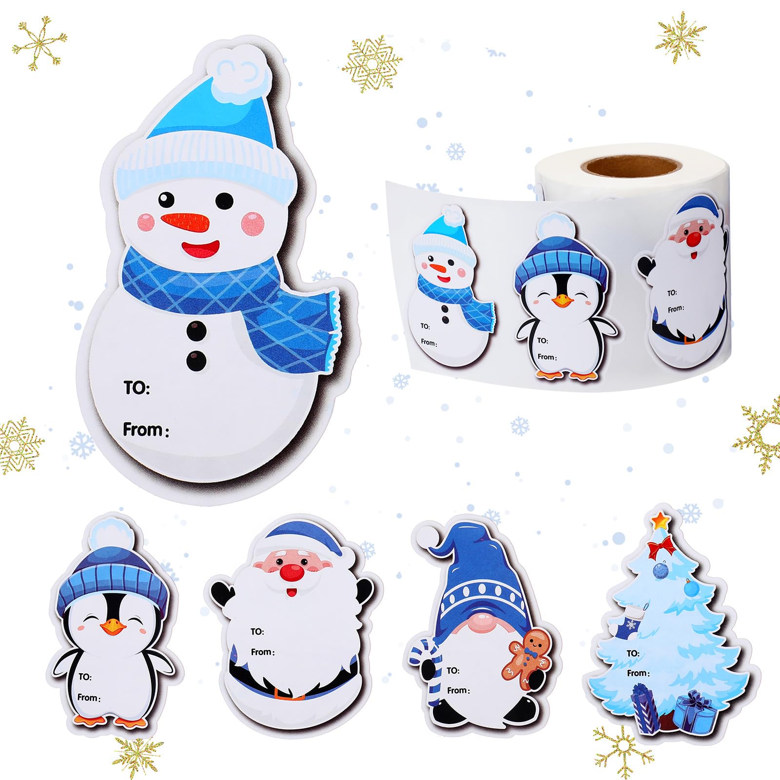 Amazon.com: Capoda 500 Pcs Christmas Stickers Roll Christmas Gift ...