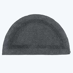 HOMESCAPES Half Round Bath Mat, Luxury 1600gsm Extra Soft 100% Cotton ...