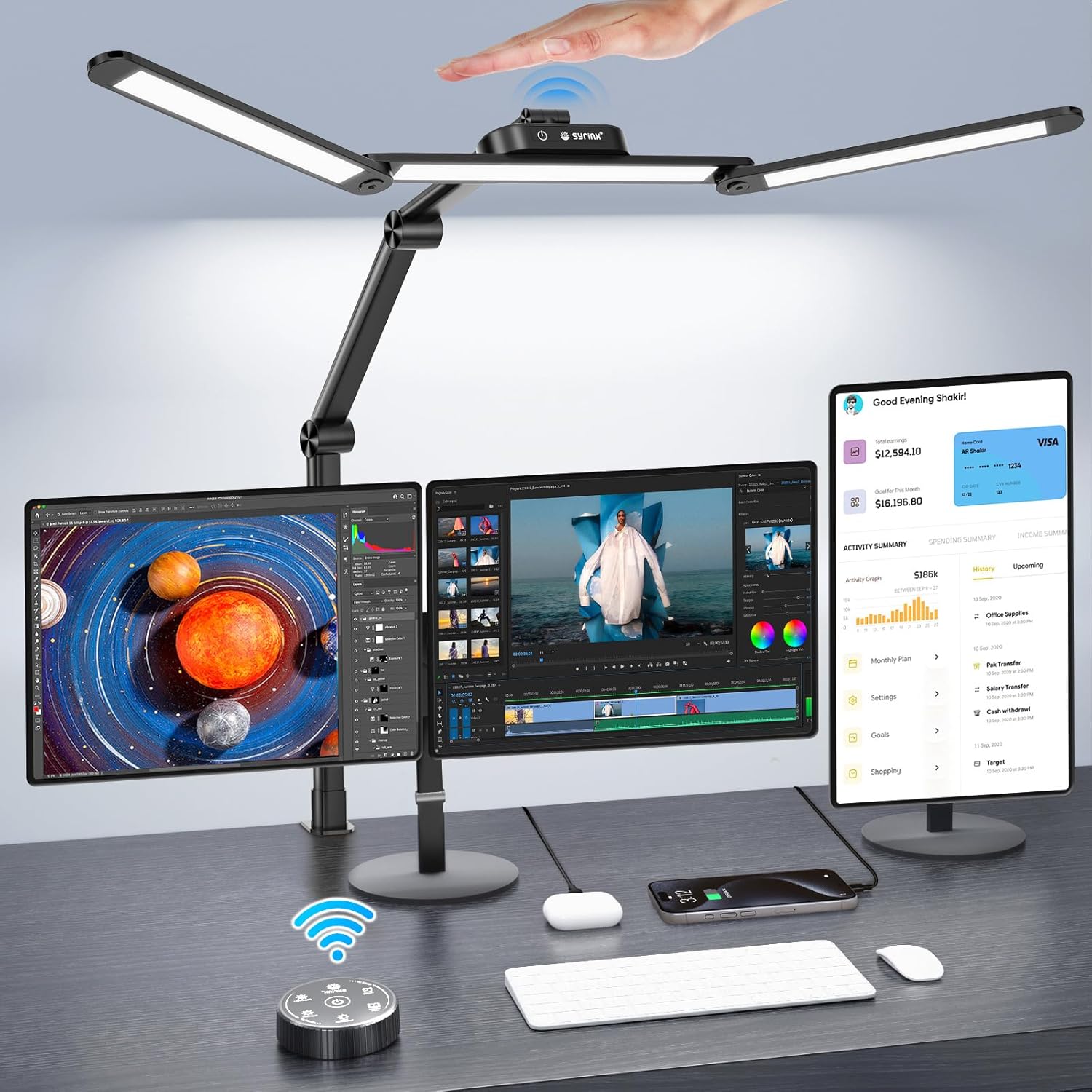 Syrinx LED Desk Lamp, Architect Desk Lamps Home Office with Gesture ...