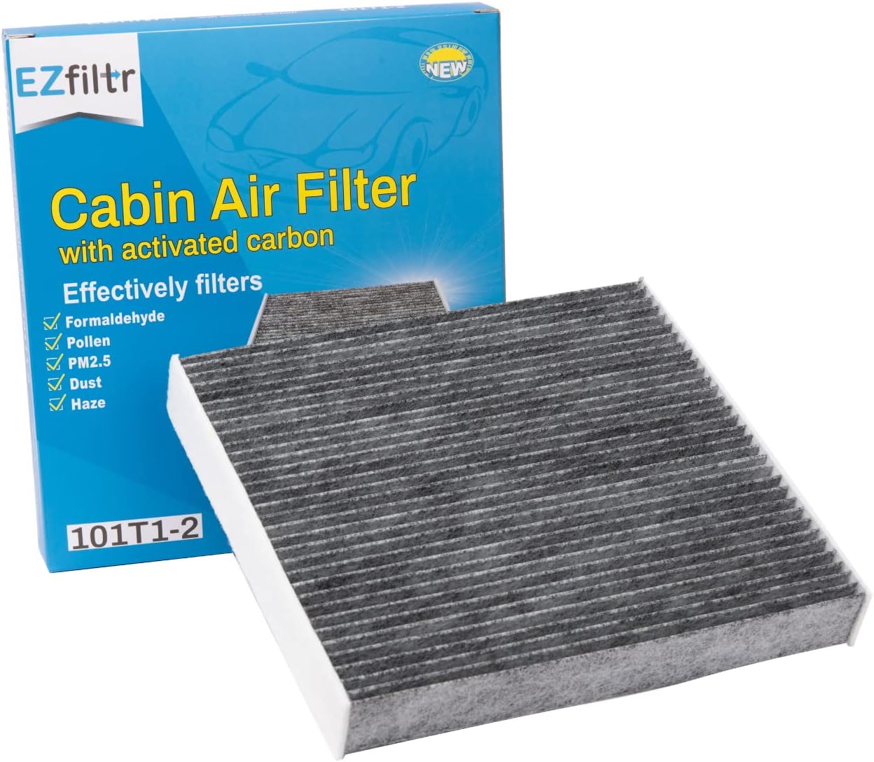 EZfiltr (CF10285) Replacement Cabin Air Filter with Activated Carbon ...