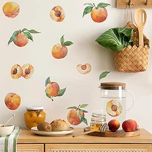 Amazon.com: 11 Pcs Peaches Wall Stickers, sacinora DIY Peach Fruit Art ...
