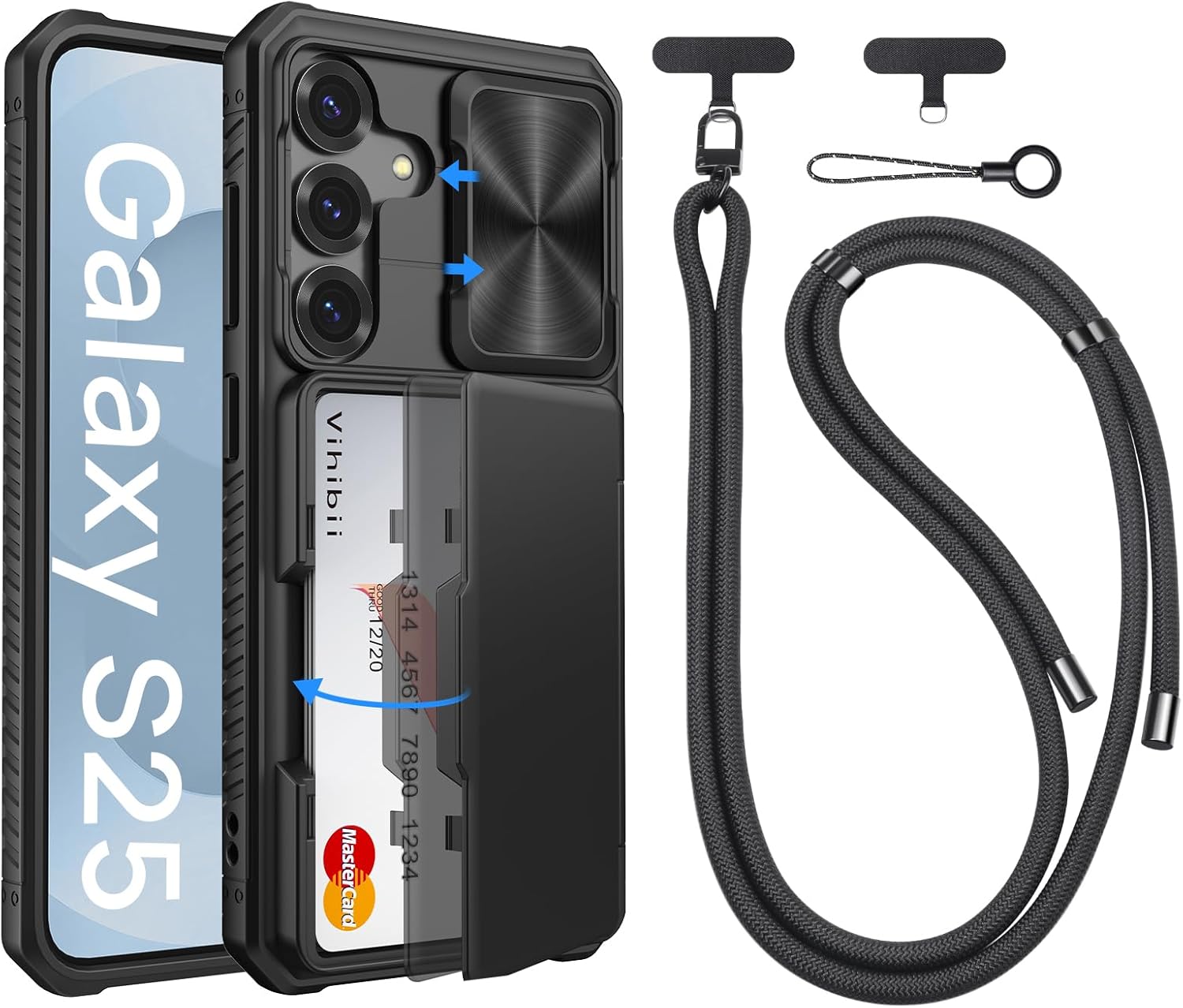 Amazon.com: Vihibii for Samsung Galaxy S25 Case with Crossbody Lanyard ...