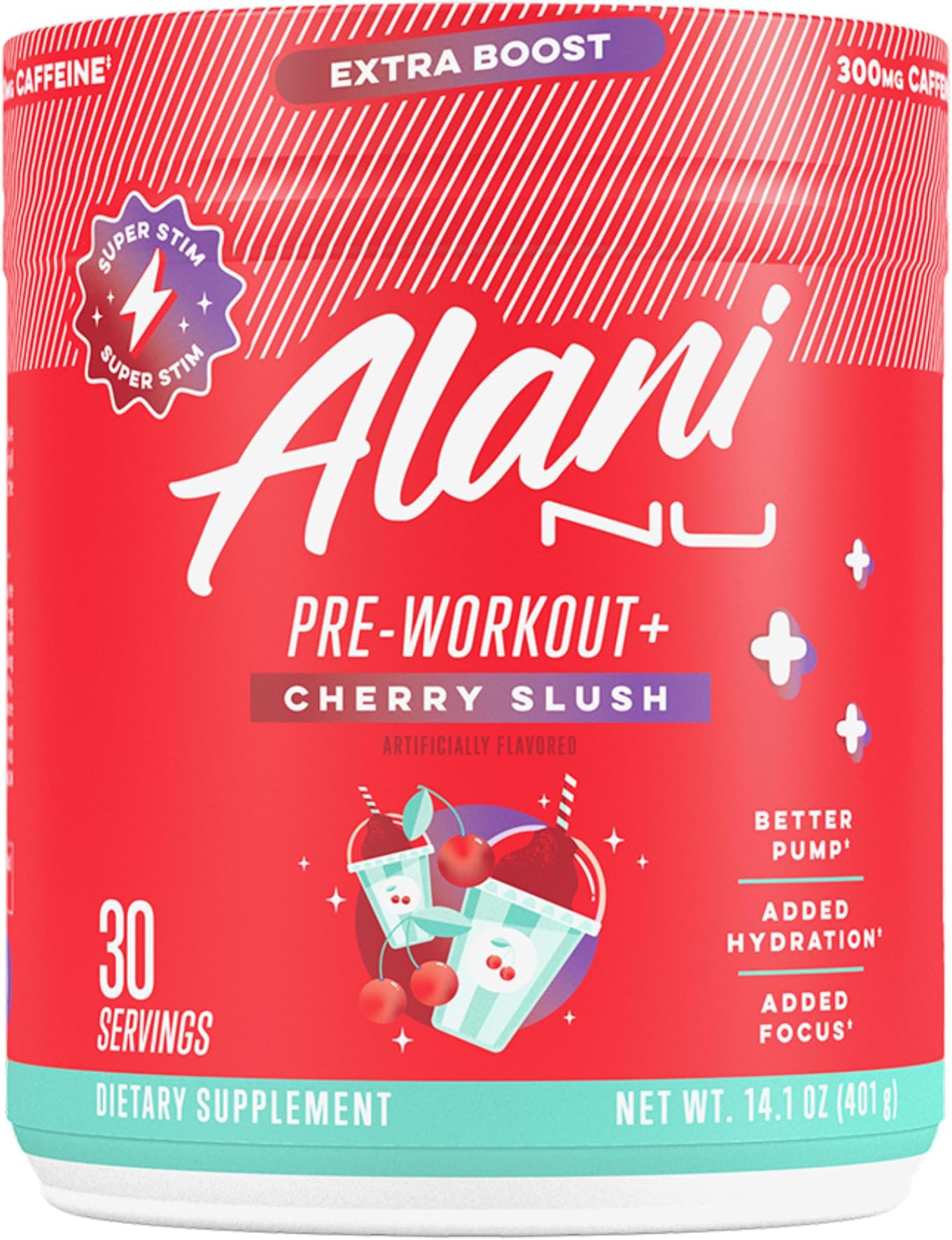 Amazon.com: Alani Nu Pre Workout+ Powder Cherry Slush, Extra Boost ...