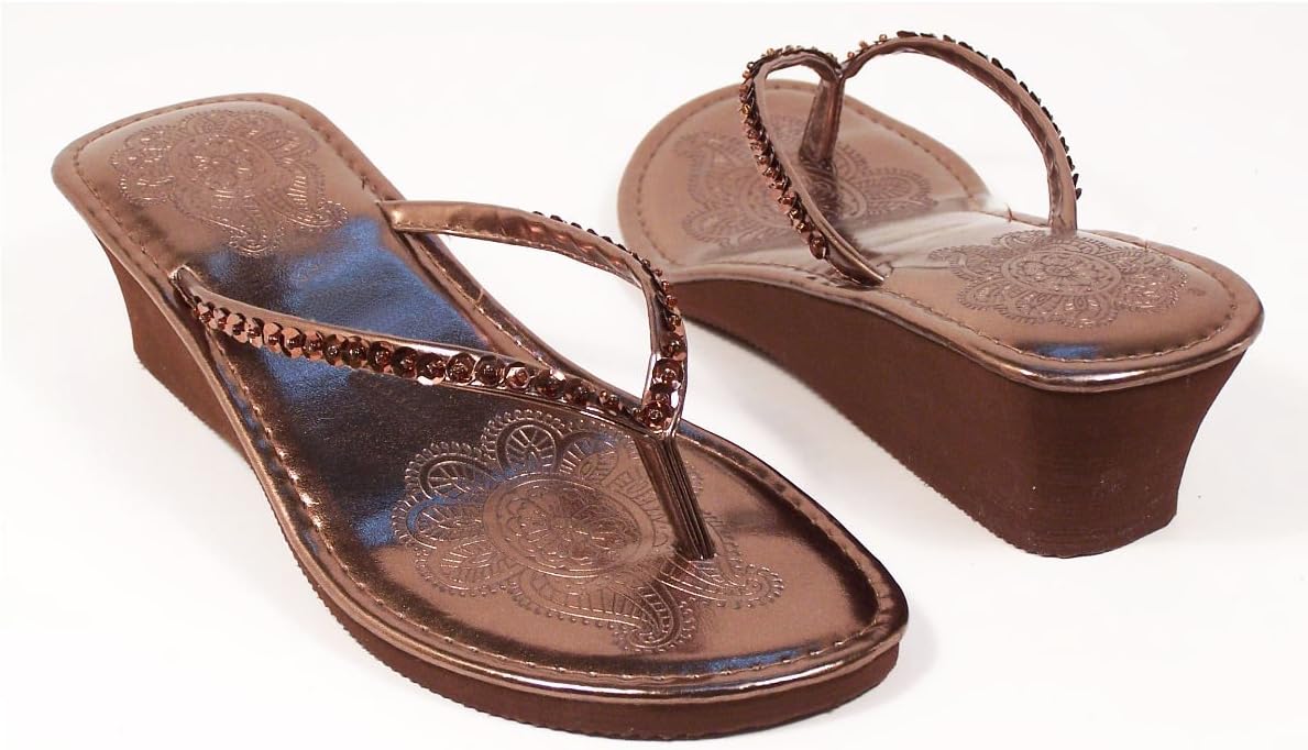 Amazon.com | Bronze Platform Sandals with 2 Inch Heel | Sandals
