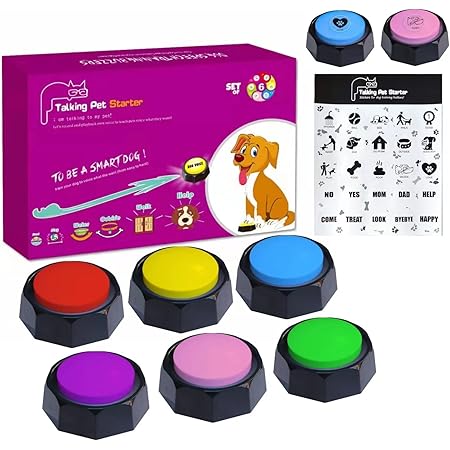 Amazon.com: Set of 5 Dog Buttons for Communication , Dog Talking ...