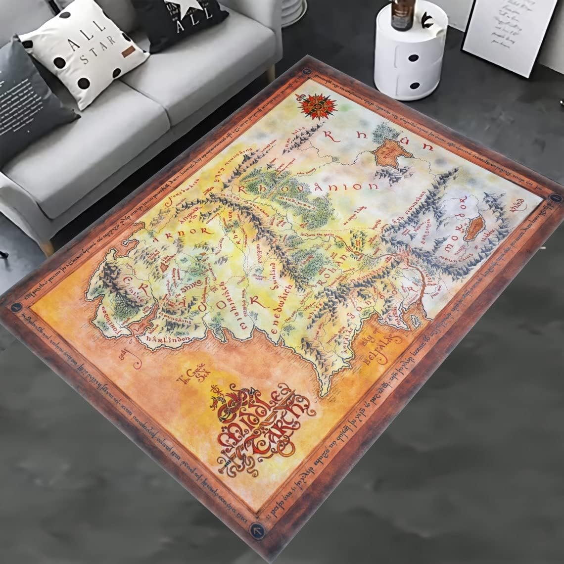 Amazon.com: Generic Middle Earth Map Area Rug, Multicolor, Rectangular ...