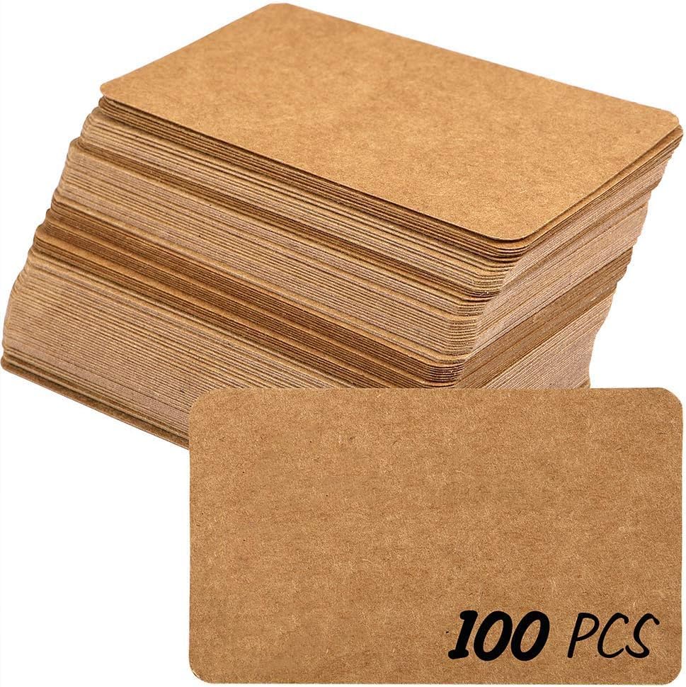 Amazon.com : Kraft Paper Cards 100 Pcs Index Cards 3 x 5 Inch Blank ...