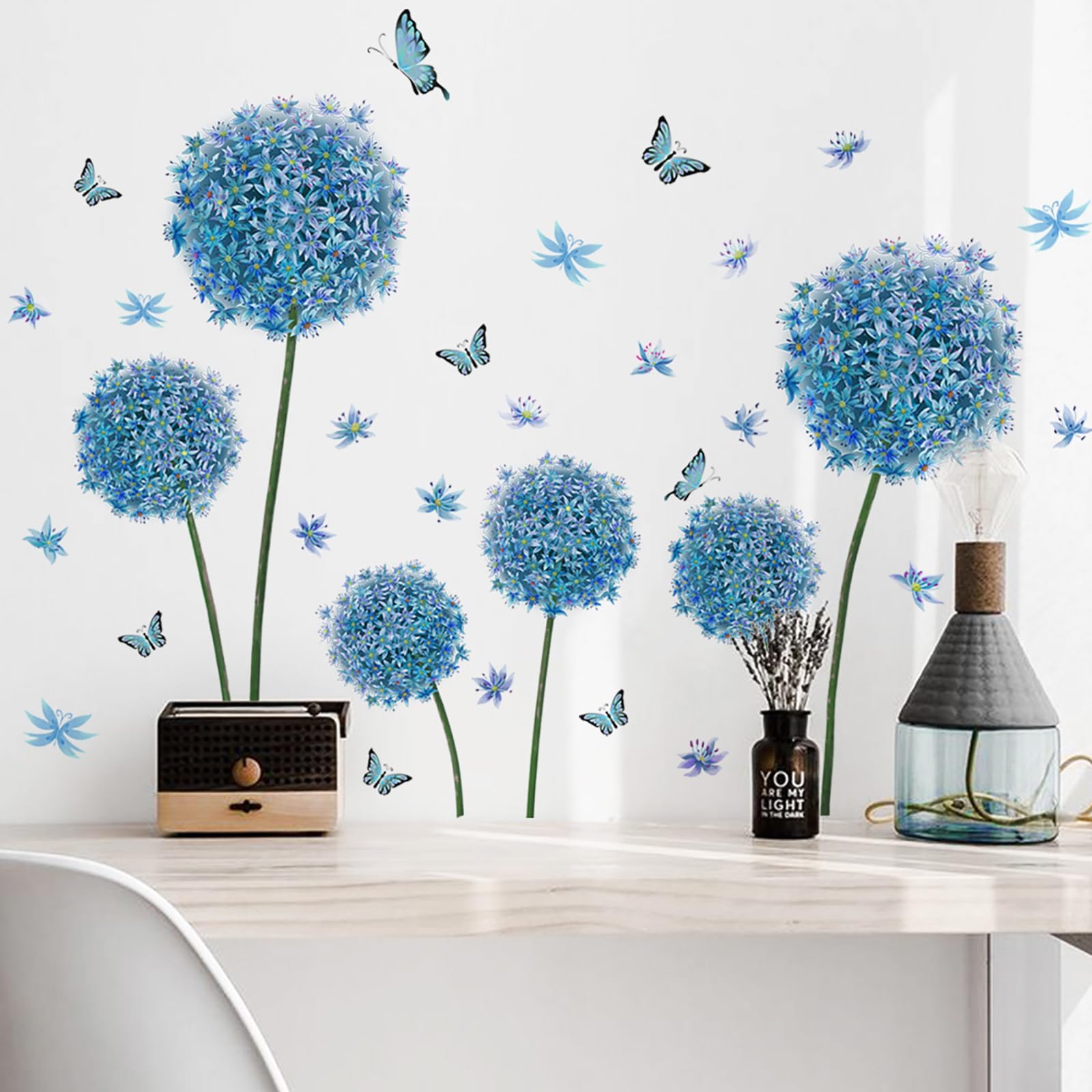 Amazon.com: Flower Wall Decals Peel and Stick DIY Floral Wall Decals ...