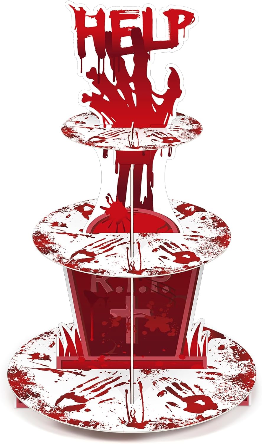 Amazon.com | Sliner 3 Tier Halloween Bloody Cupcake Stand Party ...