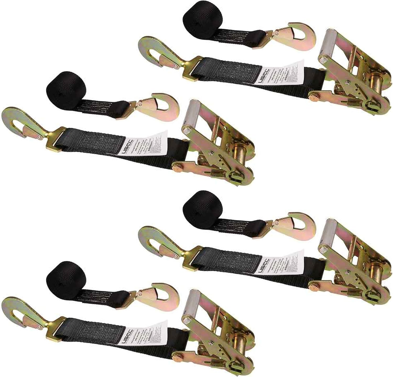 Amazon.com: US Cargo Control Ratchet Straps with Twisted Snap Hooks 2 ...