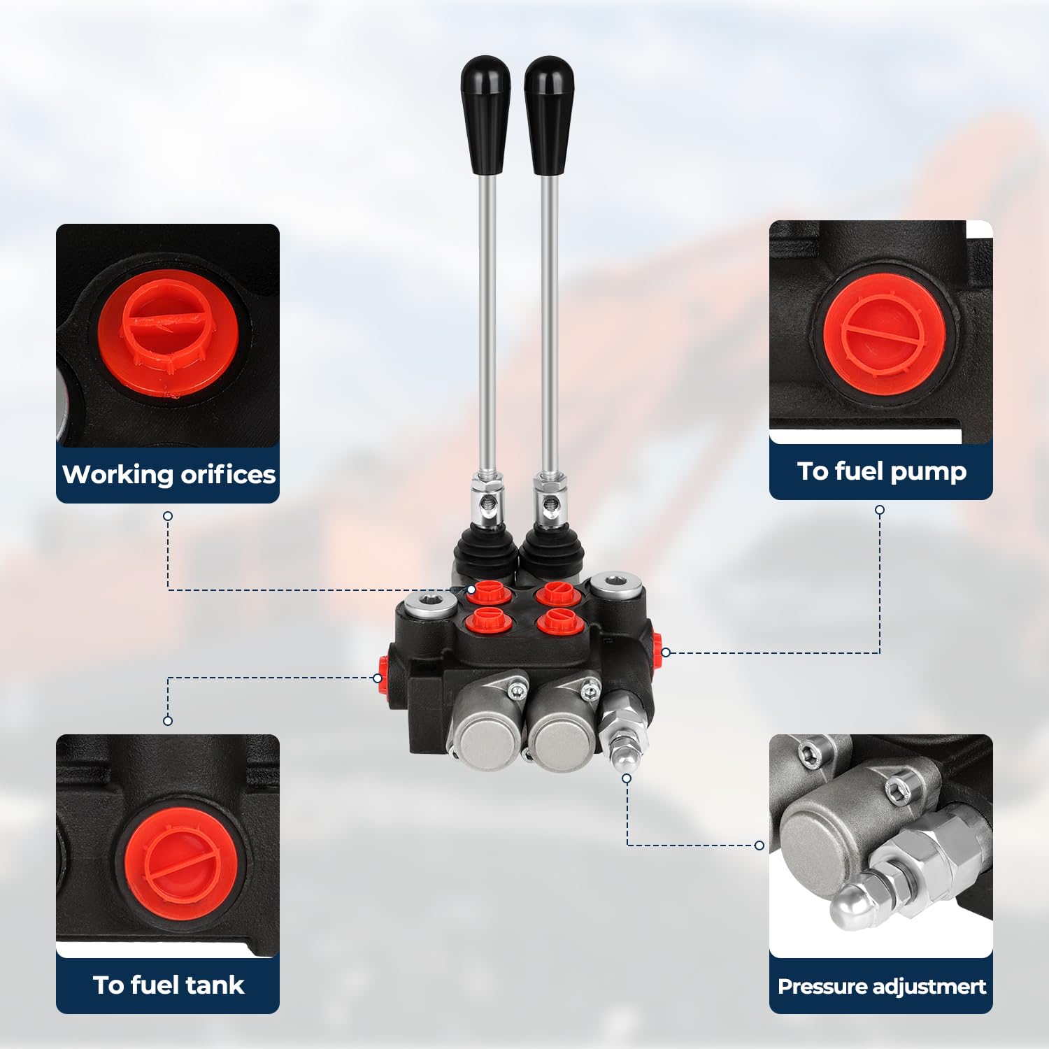 Snapklik.com : Hydraulic Flow Control Valve, 2 Spool 11 GPM 3600 PSI G ...