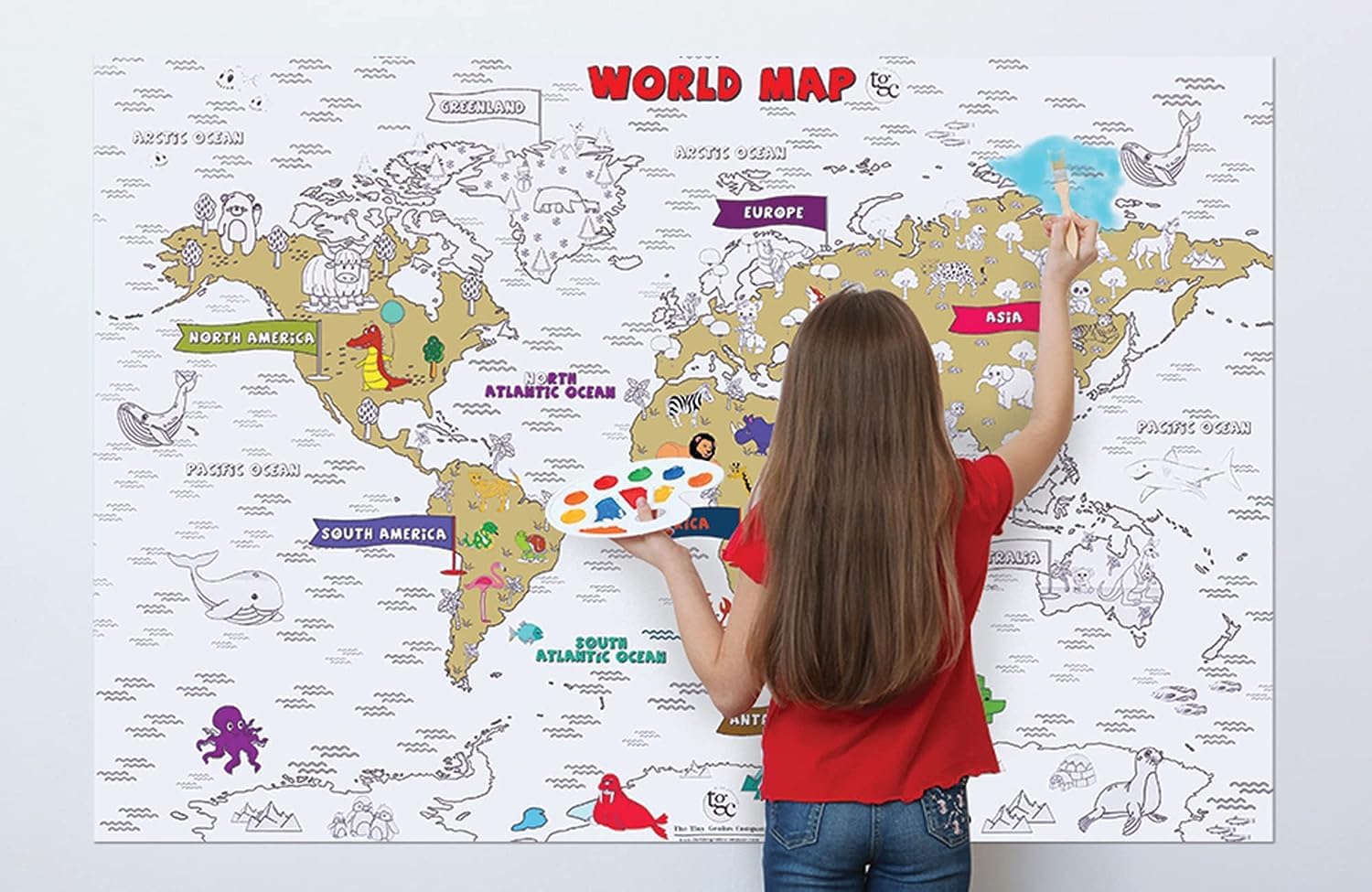 Tgc Giant World Map Coloring Poster For Kids 35x24 Jumbo | Desertcart INDIA