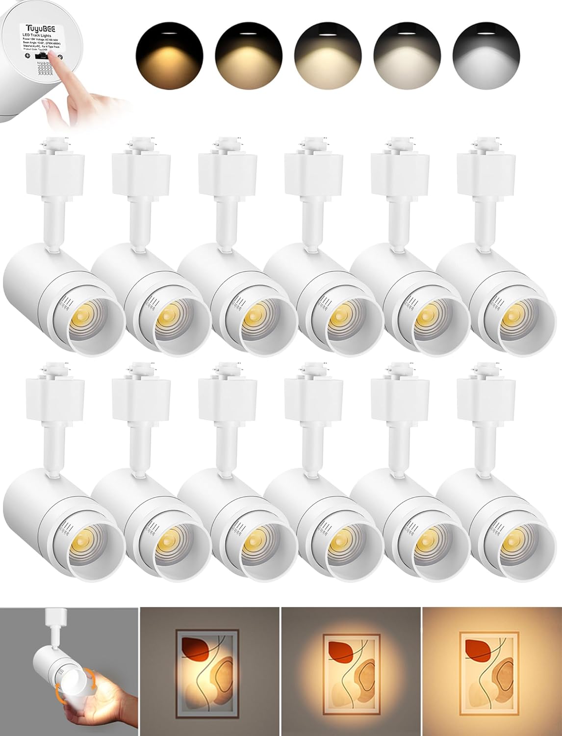 TuyuBEE 5-Color Zoomable H Track Lighting Heads H Type Track Light ...