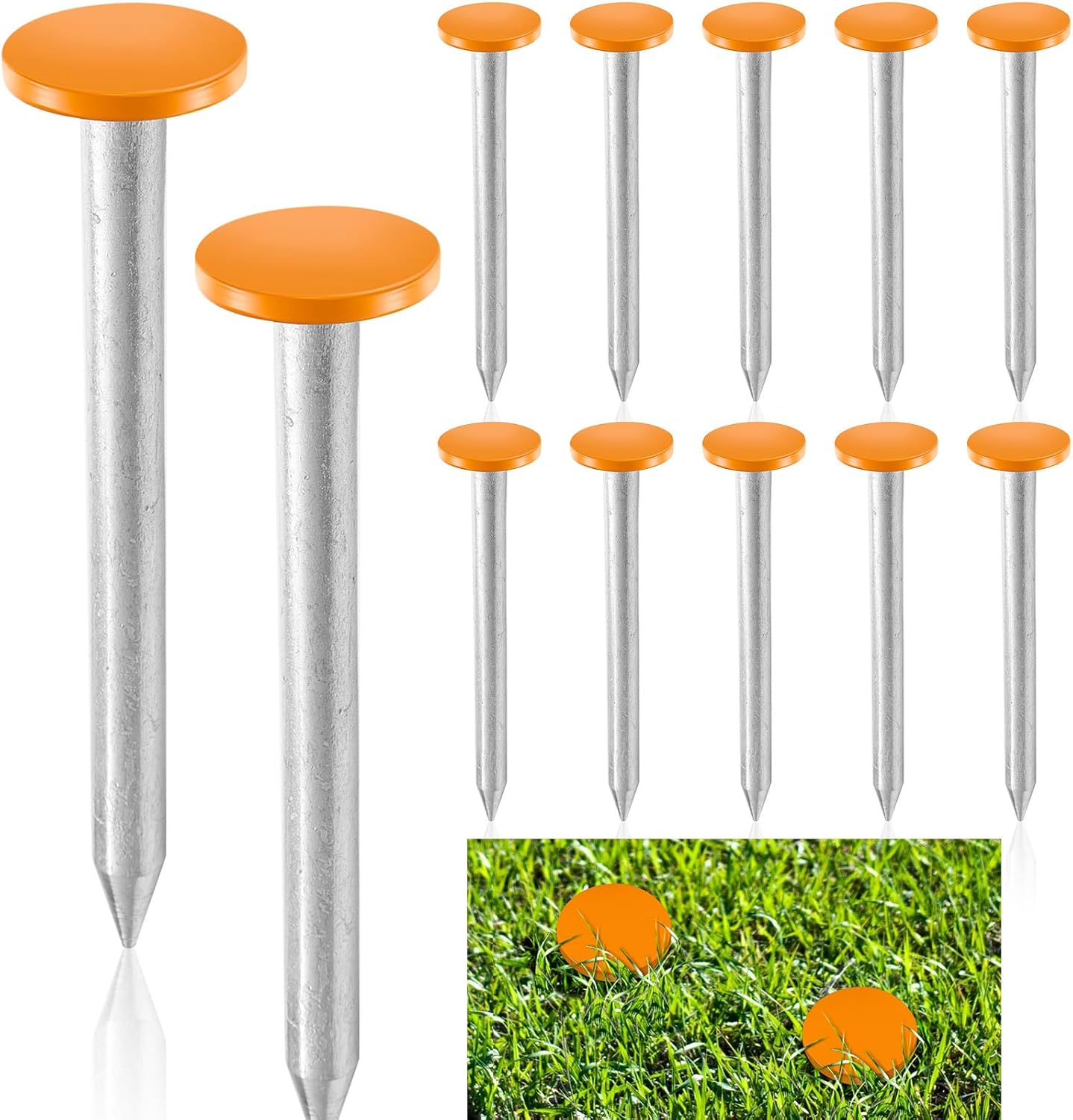 Amazon.com : Silkfly 12 Pcs Survey Marker Low Profile Heavy Duty ...