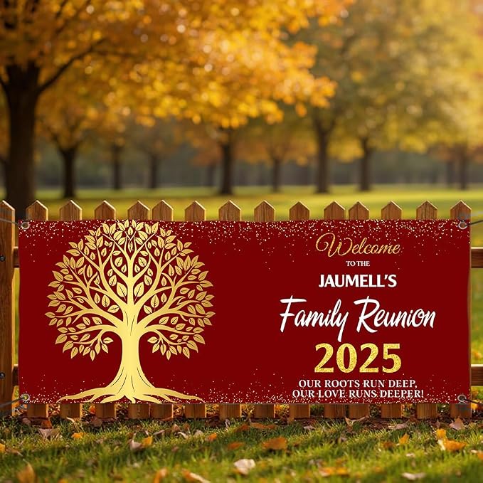 Amazon.com: Personalized Family Reunion Banner - Family Tree Reunion ...