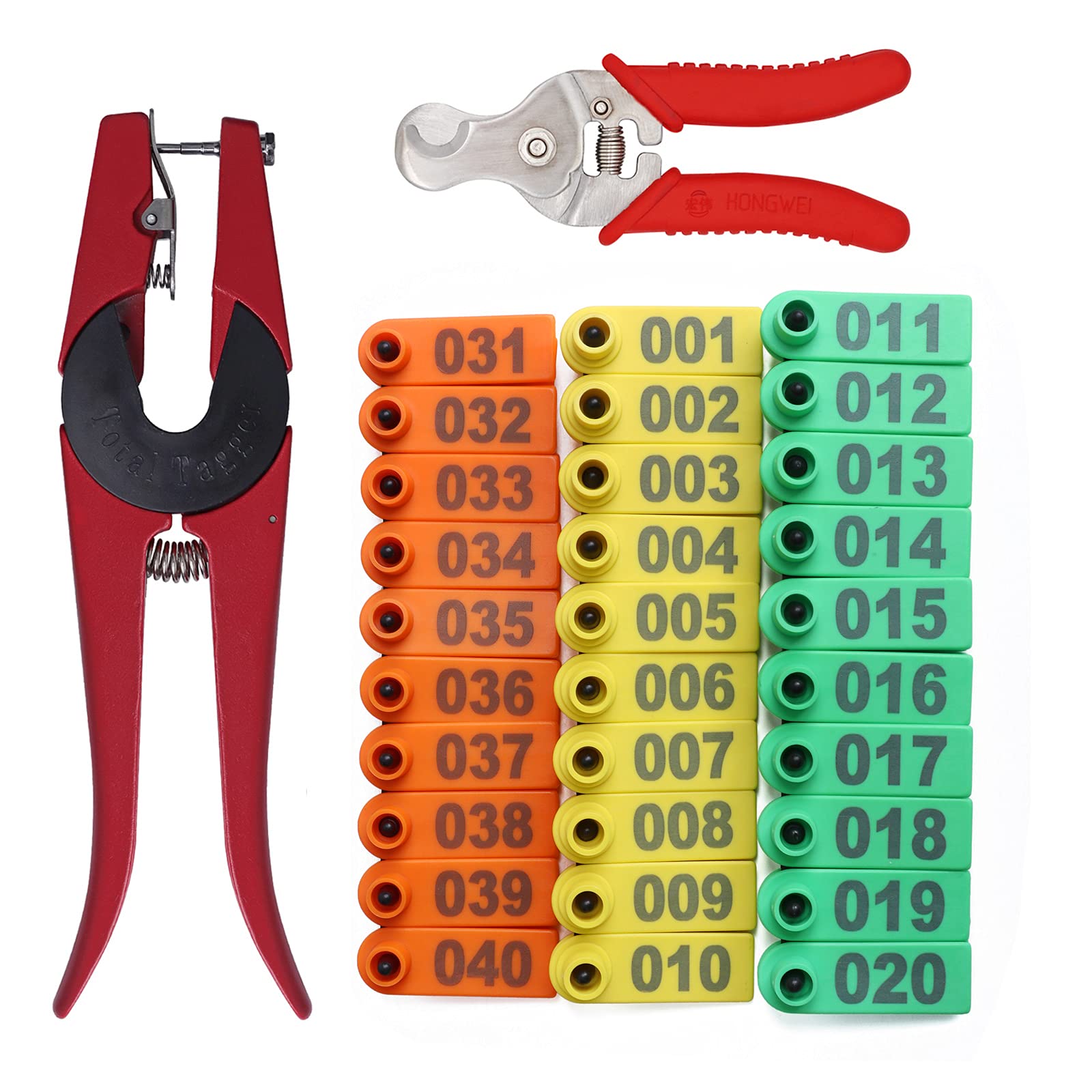 Amazon.com: MINYULUA Sheep Ear Tag Plier Kit 300pc 1-100 Number Plastic ...
