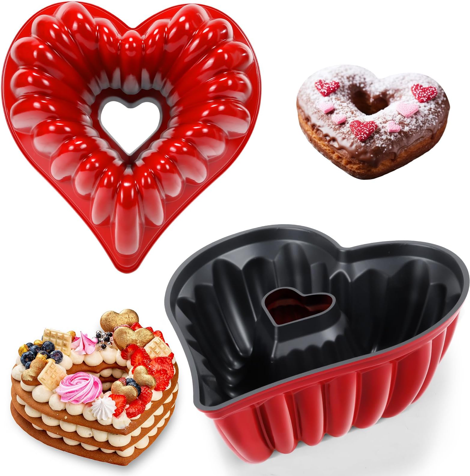 Amazon.com: Nordic Ware Platinum Collection Cast Aluminum Fancy Heart ...