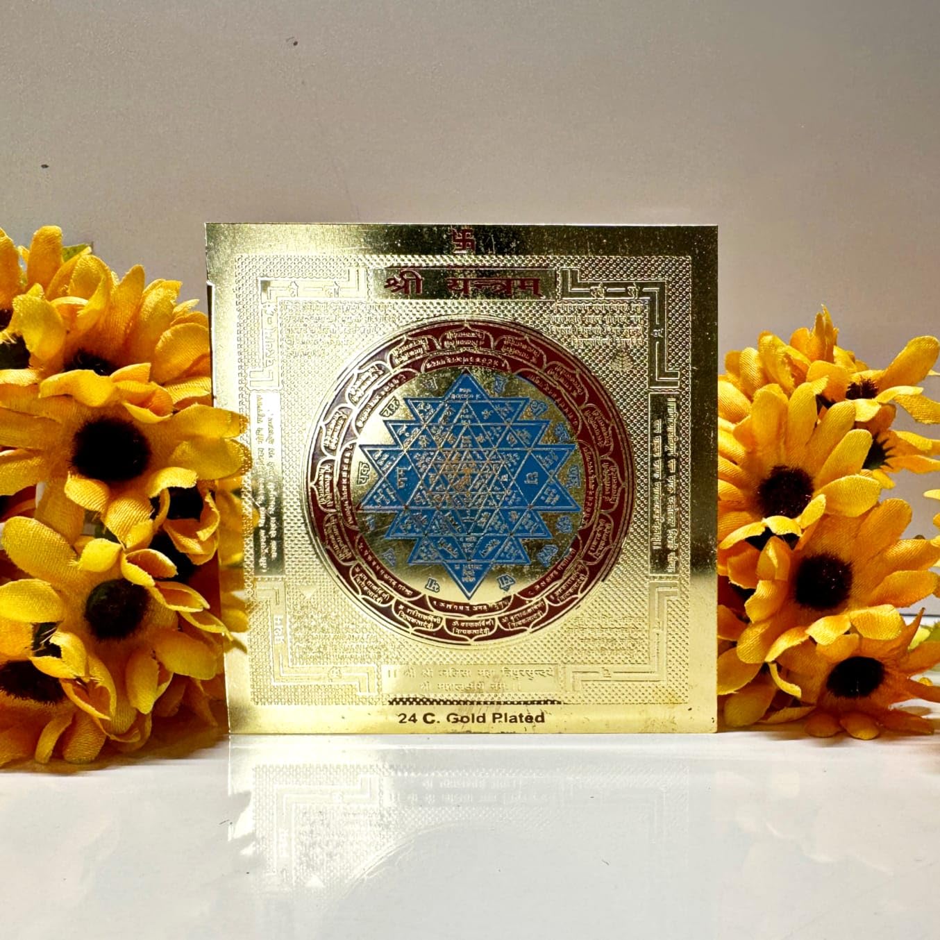 Buy 4OUR FAITH Golden Foil Paper Shri Yantra Kavach / 24k Gold Plated ...