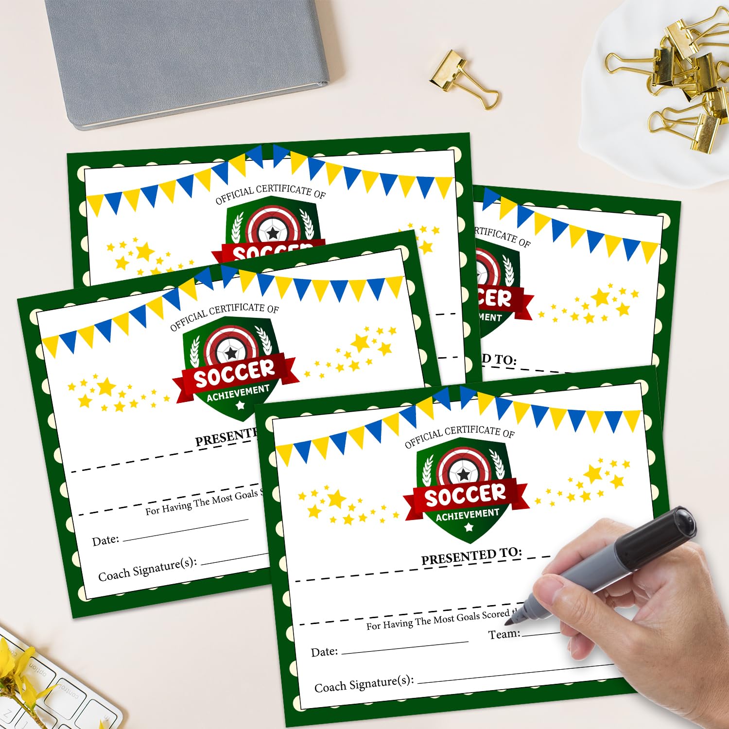 Snapklik.com : Certificates Of Achievement 25 Soccer Award Certificates ...