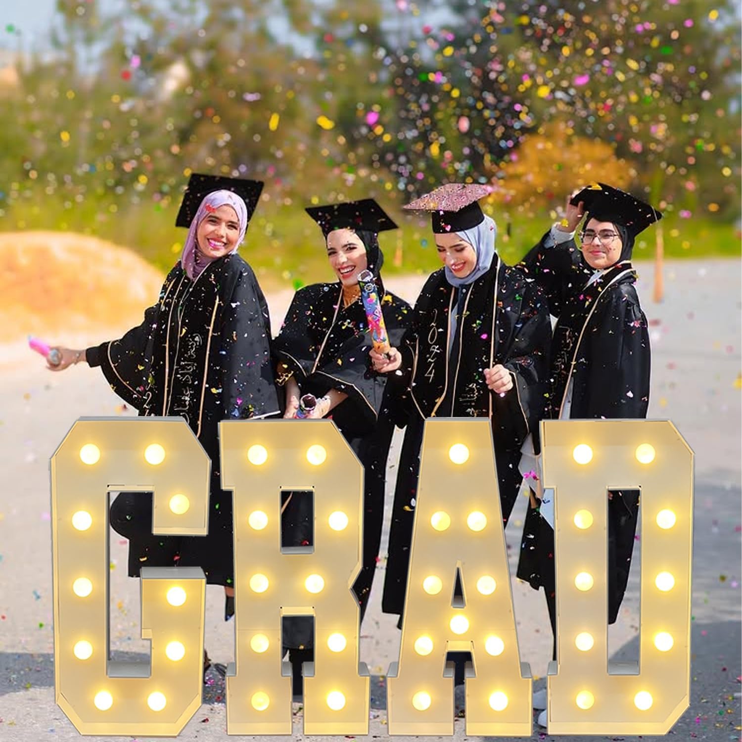 Amazon.com: ZUOVAOV 2.4FT Grad 2025 Marquee Light Up Letters Sign,2025 ...