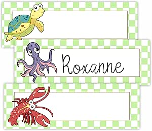 Amazon.com : Ocean Sea Animal Name Tags Labels Stickers - Multi Purpose ...