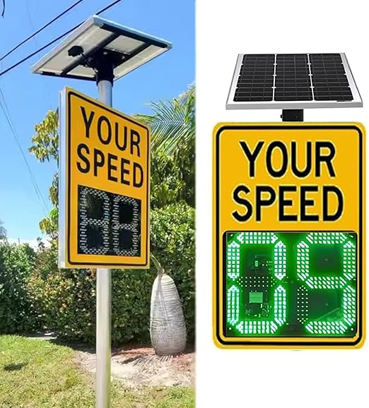 Amazon.com: 20"x27"/24"x35" Radar Speed Sign - Solar-Traffic Feedback ...