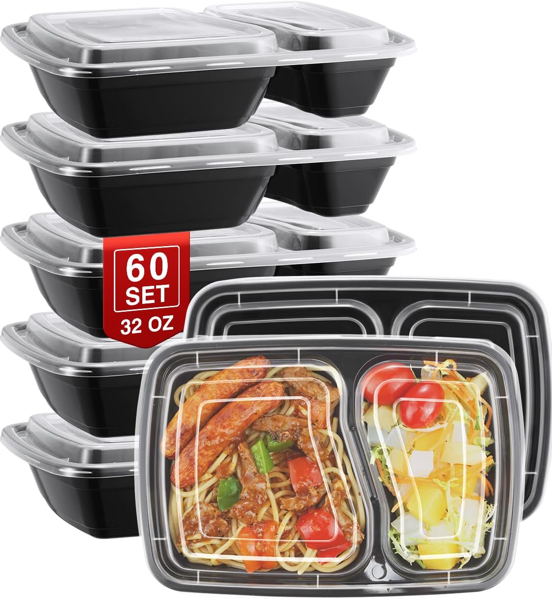 Amazon.com: PrepNaturals 10 Pack Glass Food Storage Containers with ...