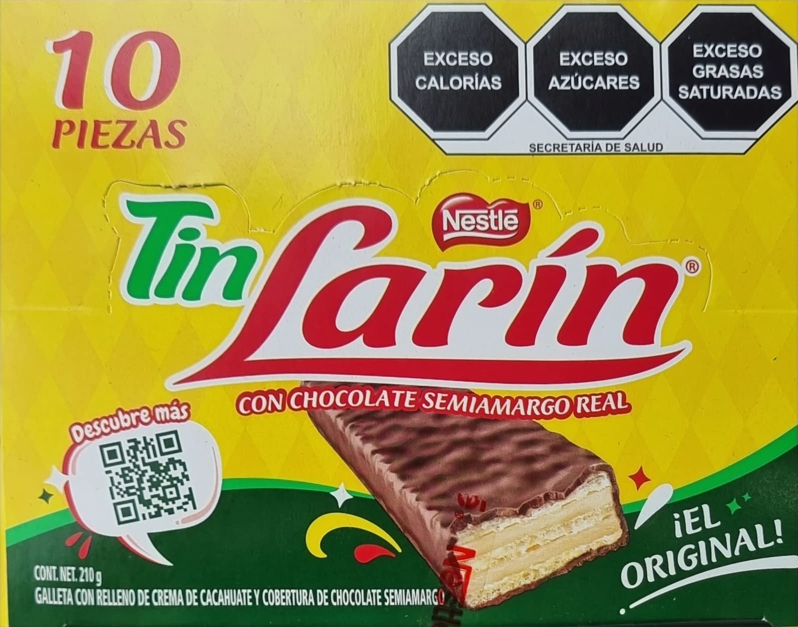 CAJA DE CHOCOLATE TIN LARIN DE 12 EMPAQUES CON 10 PIEZAS DE 21 g C/U ...
