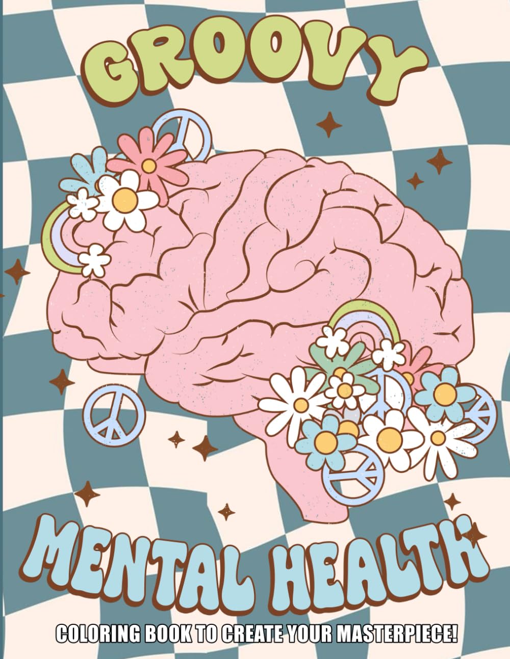 Amazon.com: Groovy Mental Health Coloring Book: Aesthetic Vintage ...
